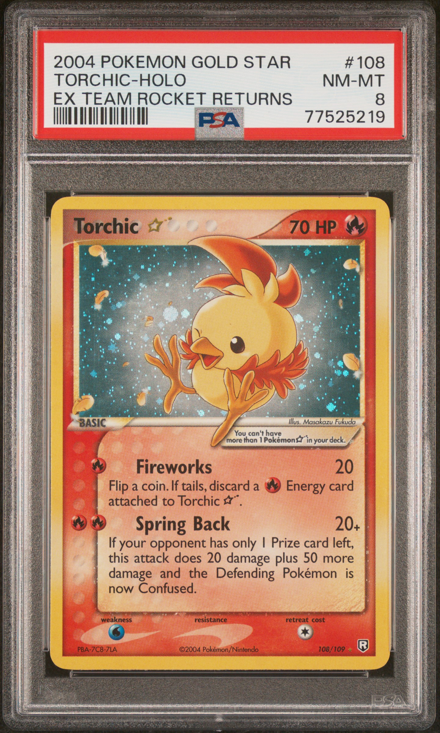 2004 TORCHIC-HOLO GOLD STAR POKEMON EX TEAM ROCKET RETURNS PSA 8 | Veriswap