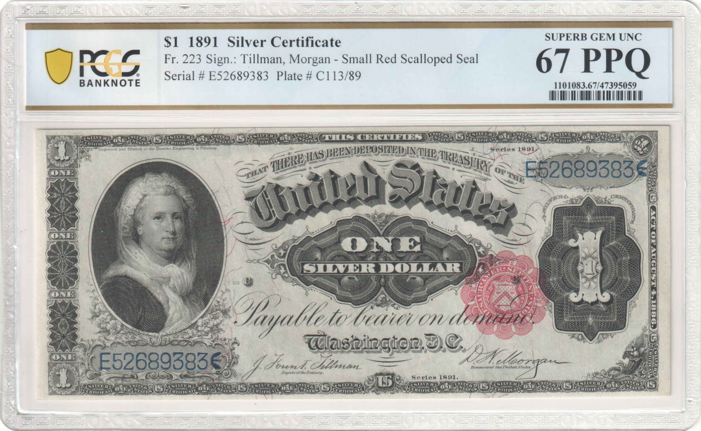 PCGS Certificate Verification Banknote Details for Cert #47395059