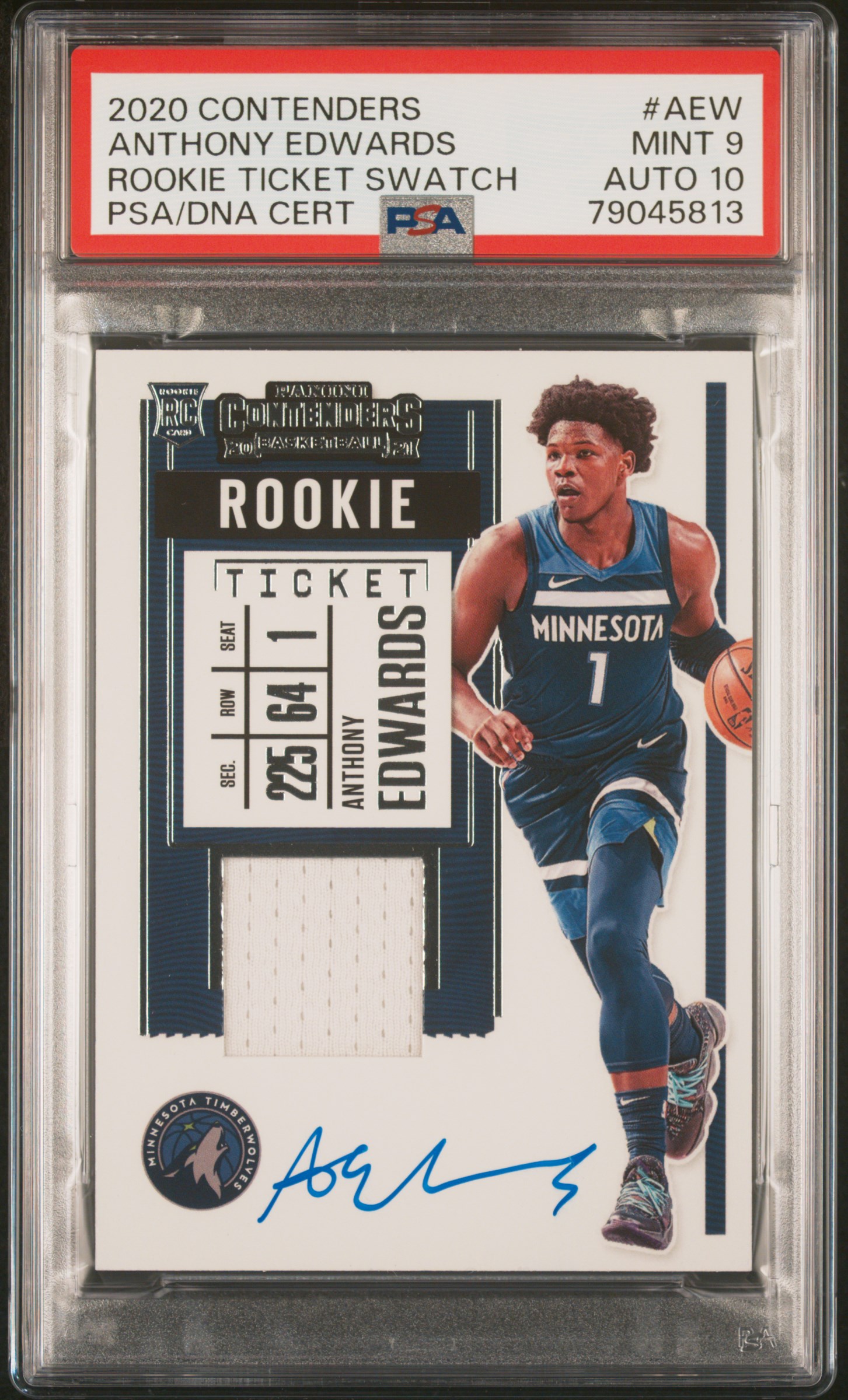 2020 ANTHONY EDWARDS pop 2! Rare! PANINI CONTENDERS ROOKIE TICKET ...
