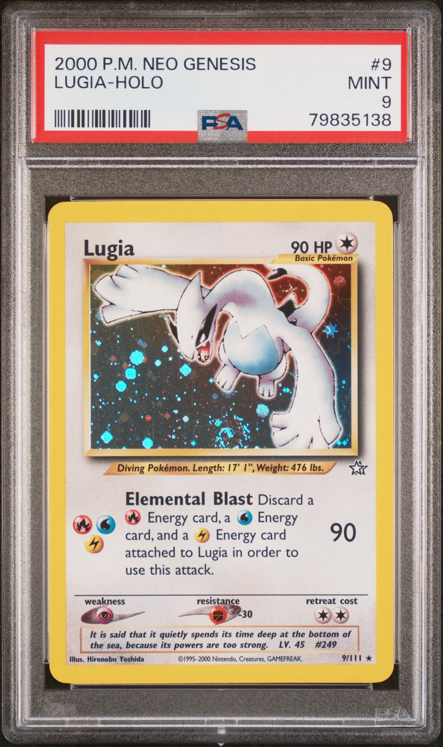 2000 LUGIA - Swirl 🌀 - POKEMON NEO GENESIS PSA 9 | Veriswap
