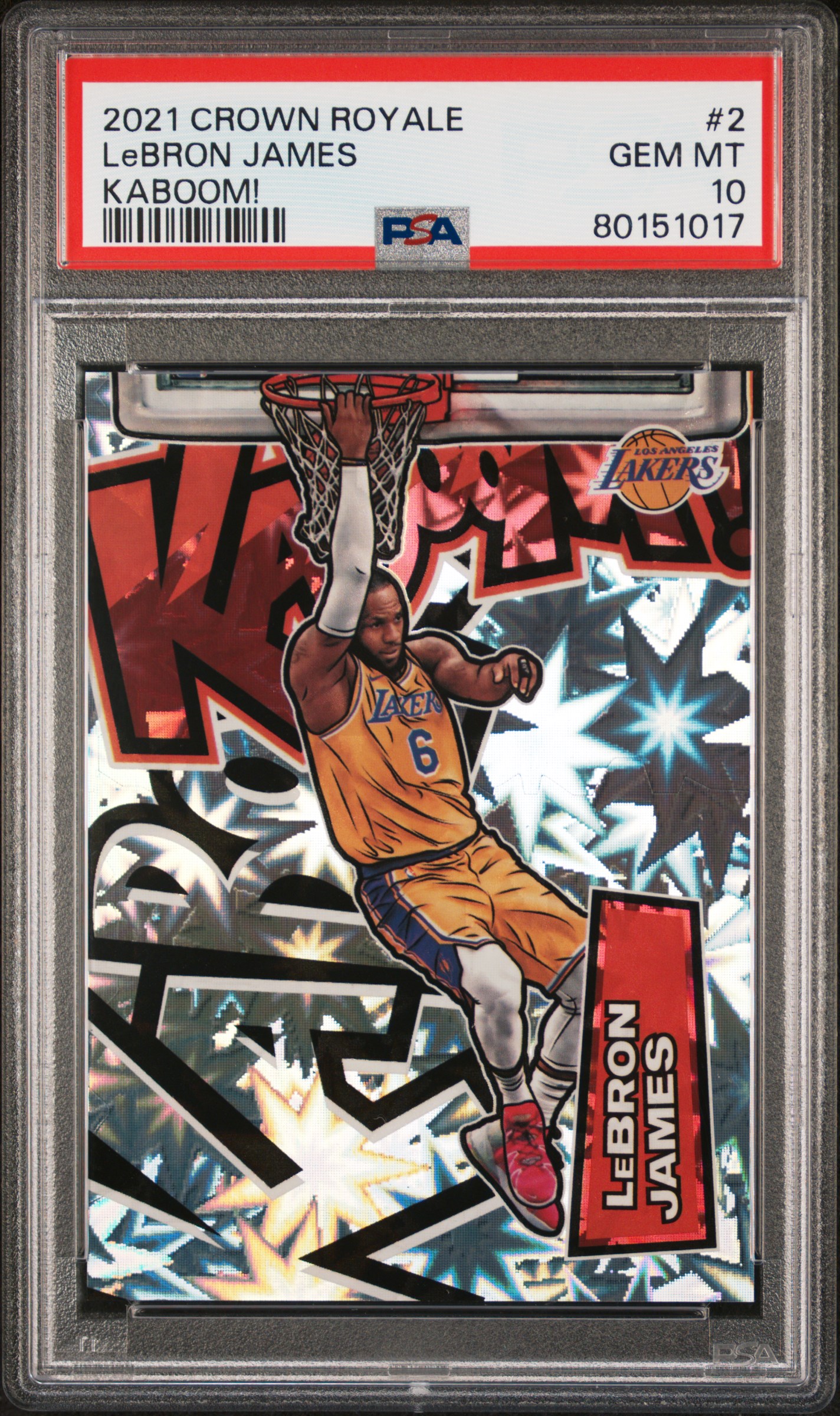 2021 LeBRON JAMES PANINI CROWN ROYALE KABOOM! KABOOM! PSA 10 | Veriswap