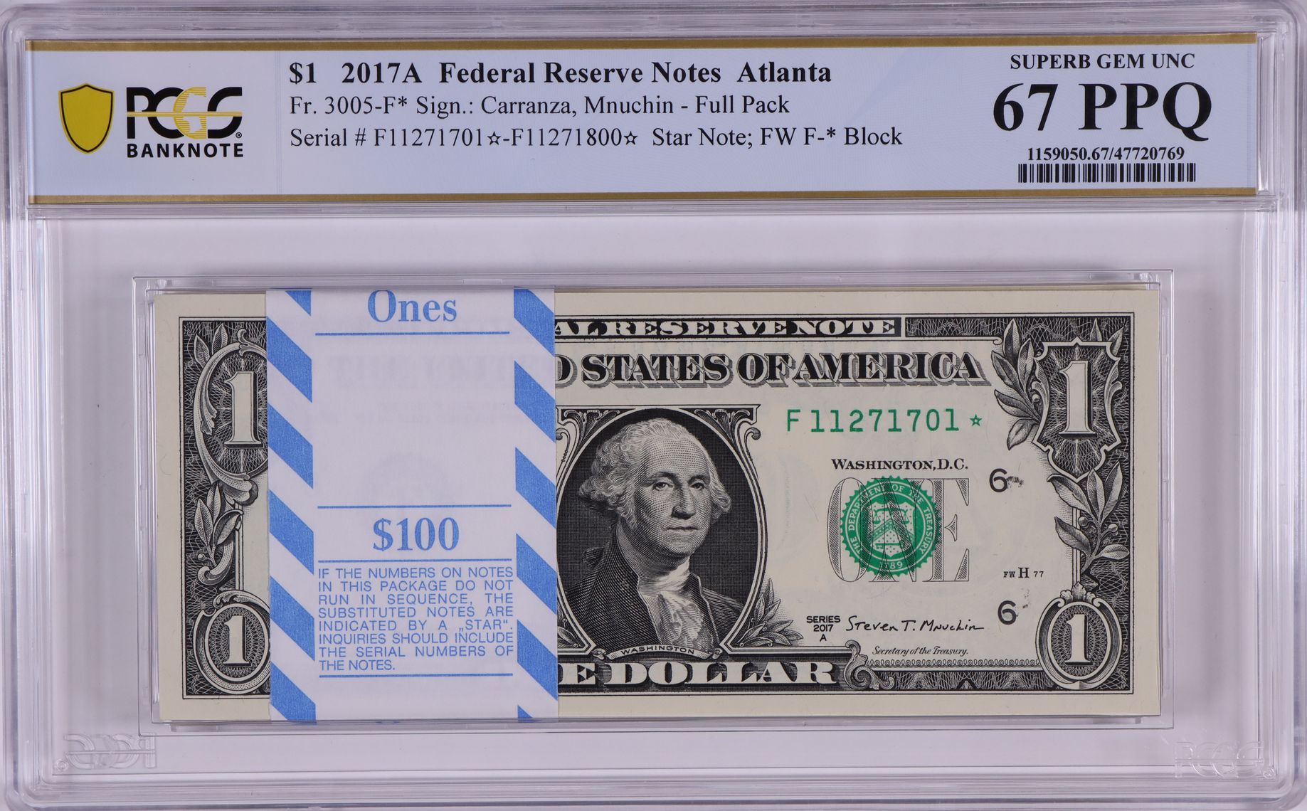 PCGS Certificate Verification Banknote Details for Cert #47720769