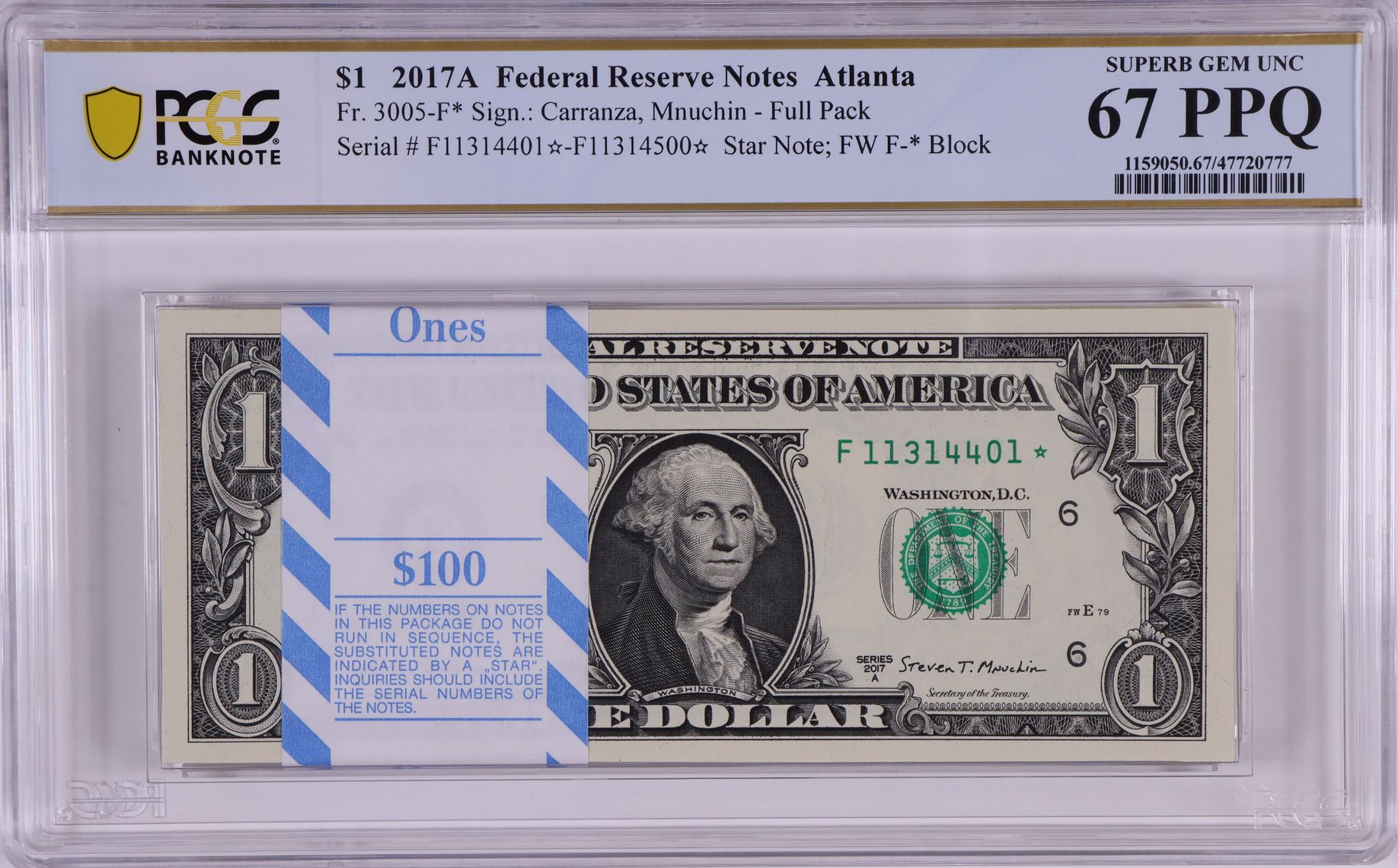 PCGS Certificate Verification Banknote Details for Cert #47720777