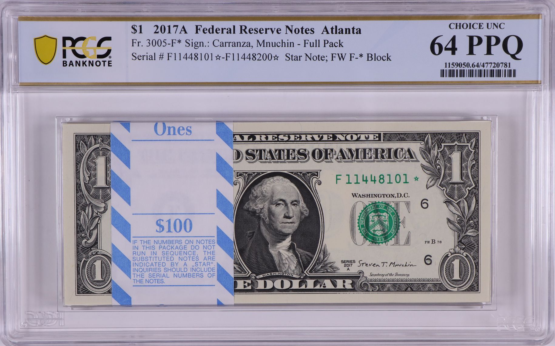 PCGS Certificate Verification Banknote Details for Cert #47720781