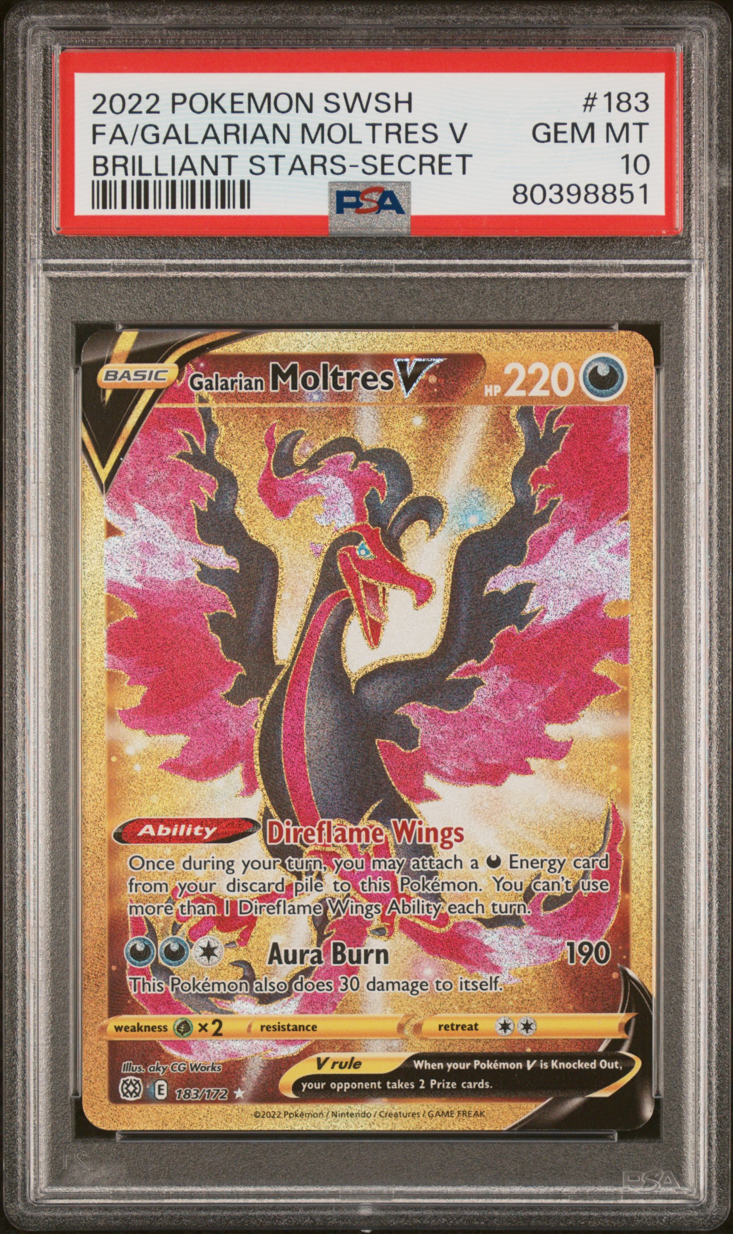 Galarian Moltres V 2022 Sword & Shield: Brilliant Stars #183/172 Holo ...