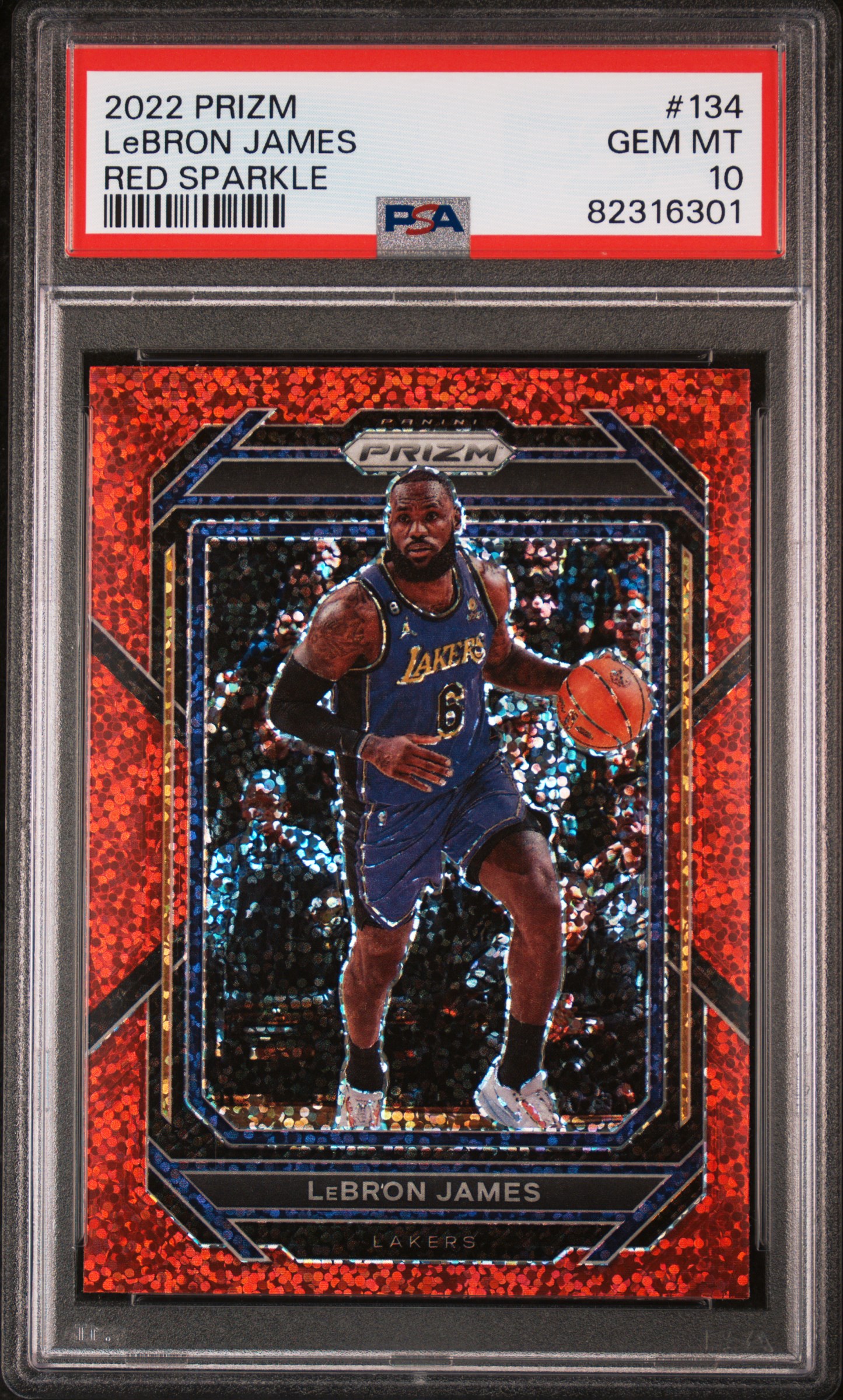LeBron James 2022 Prizm #134 Red Sparkle /(SSP) PSA 10 Price Guide ...