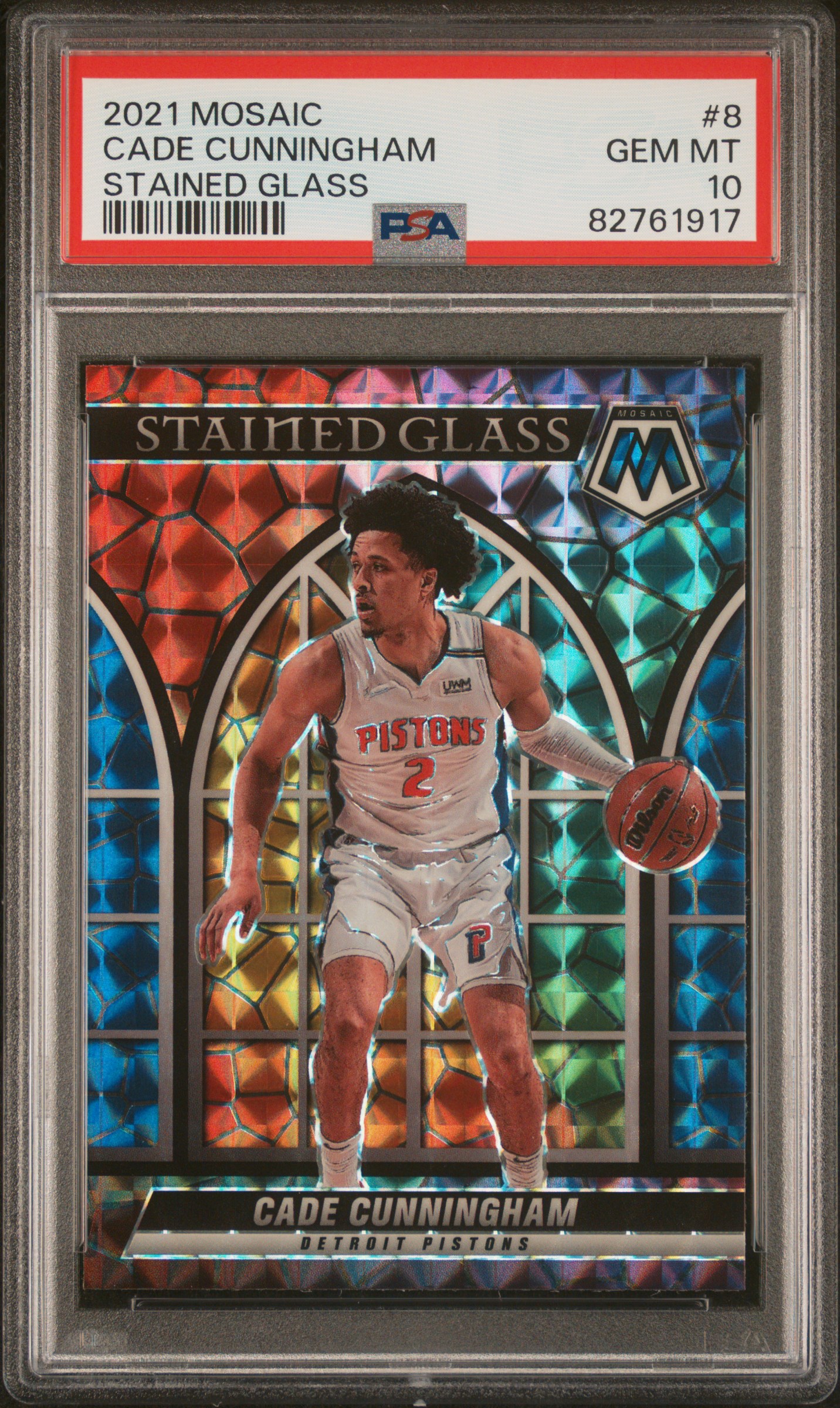 2021 PANINI MOSAIC STAINED GLASS CADE CUNNINGHAM PSA 10 | Veriswap