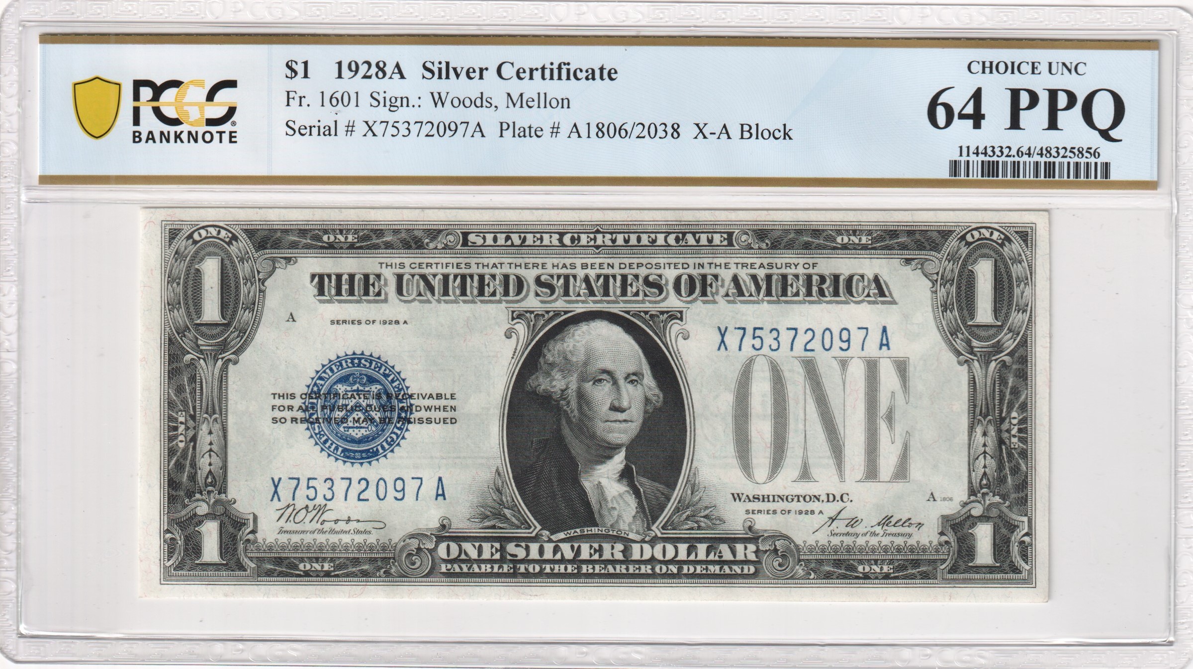 PCGS Certificate Verification Banknote Details for Cert #48325856