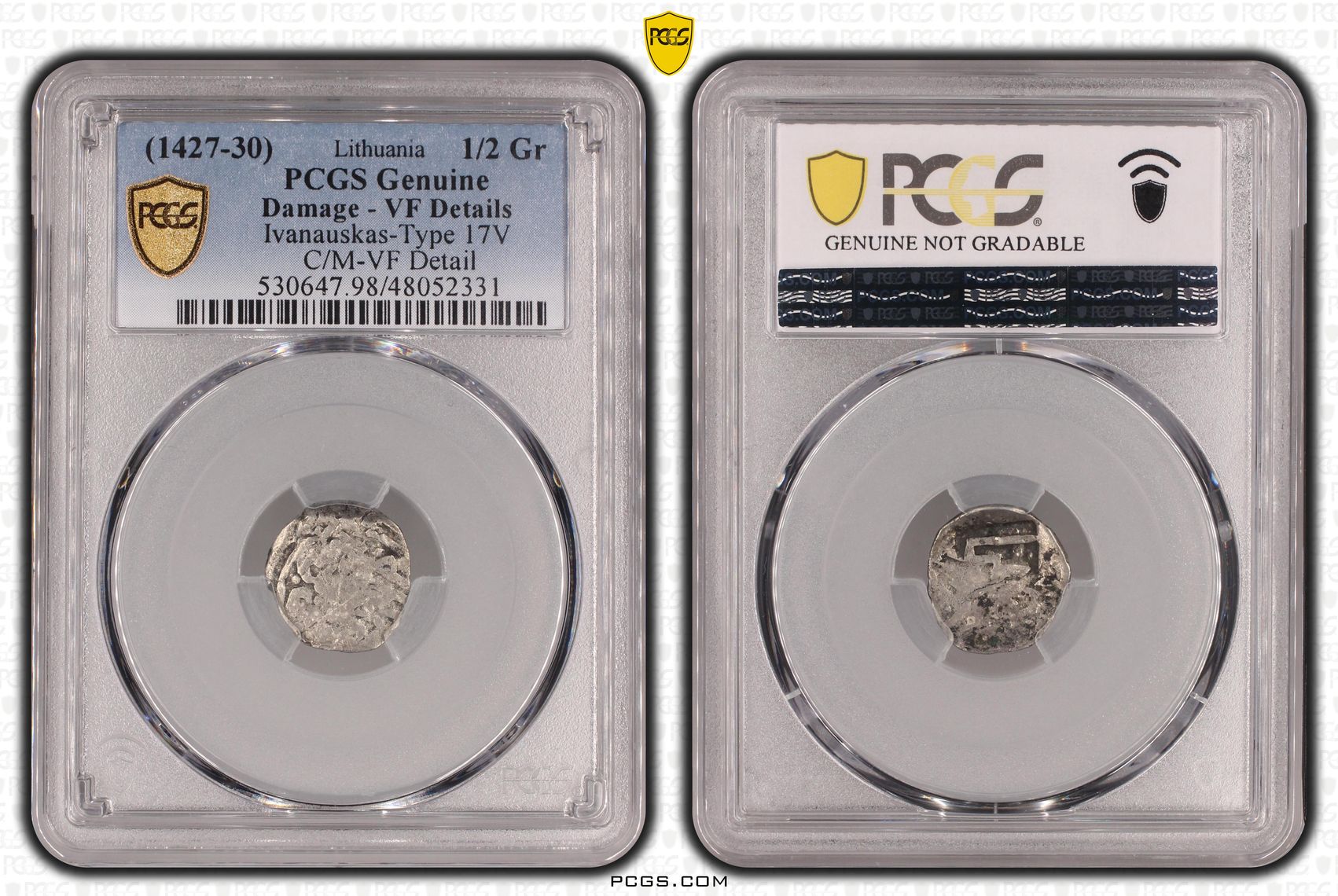 PCGS Certificate Verification Coin Details for Cert #48052331