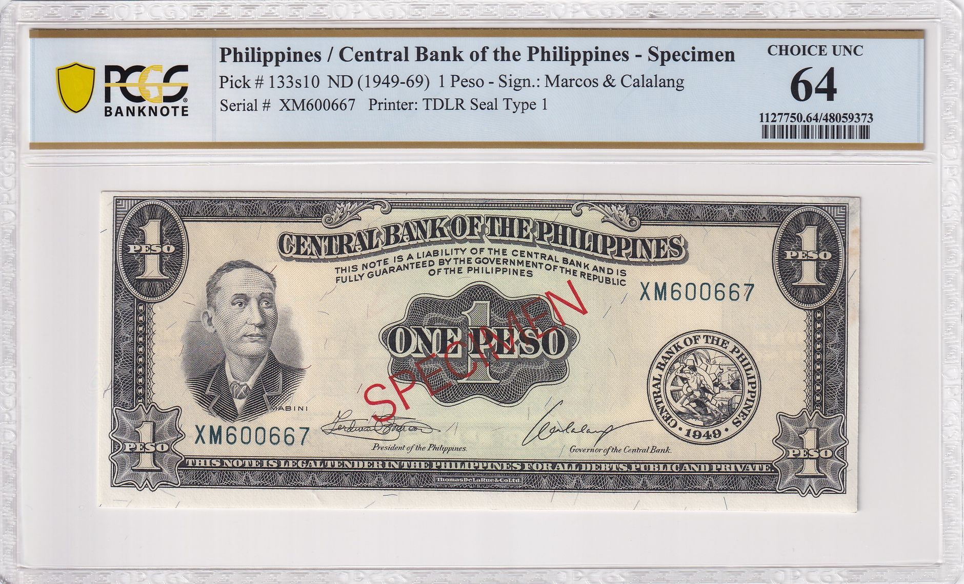 PCGS Certificate Verification Banknote Details for Cert #48059373