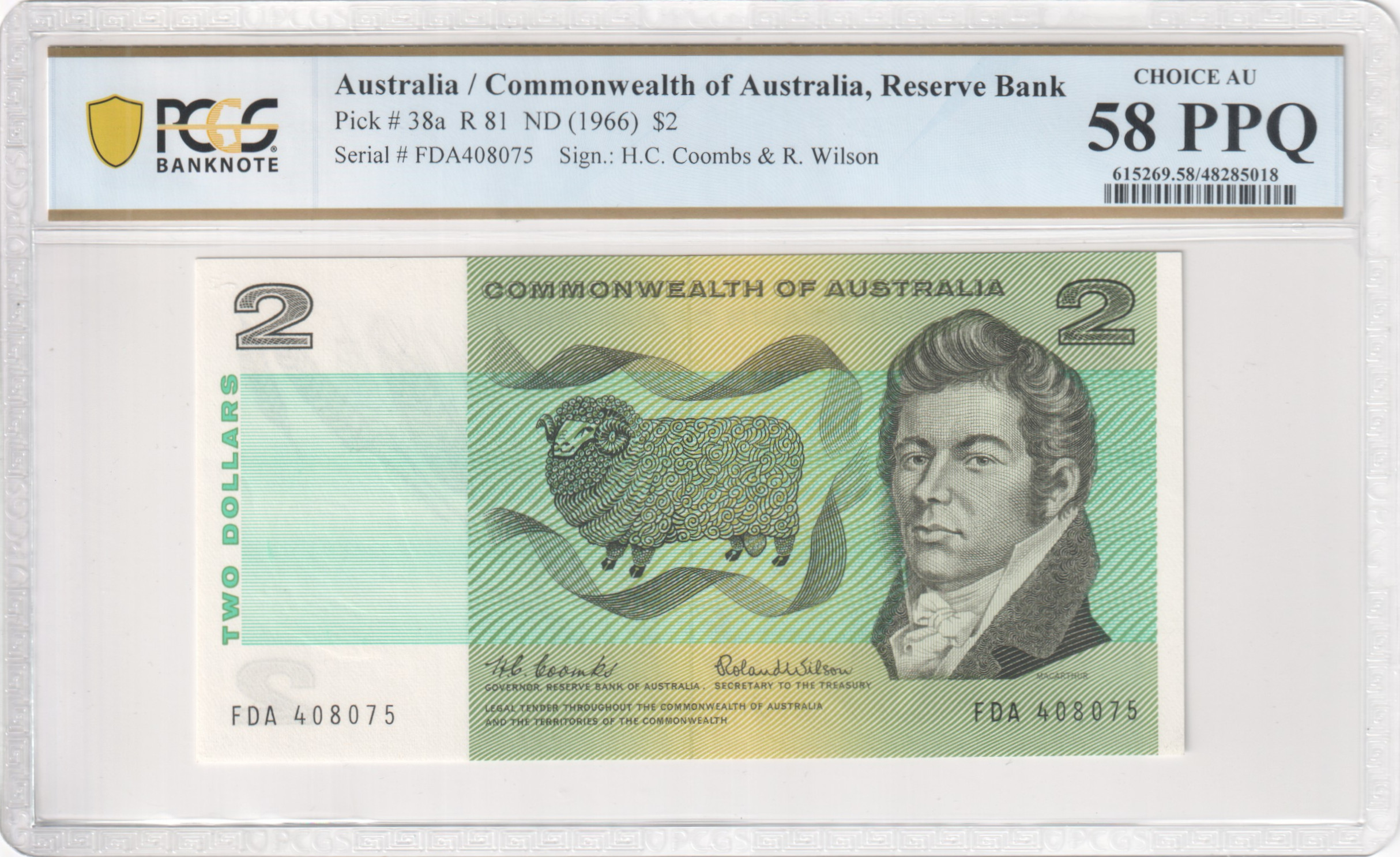 PCGS Certificate Verification Banknote Details for Cert #48285018