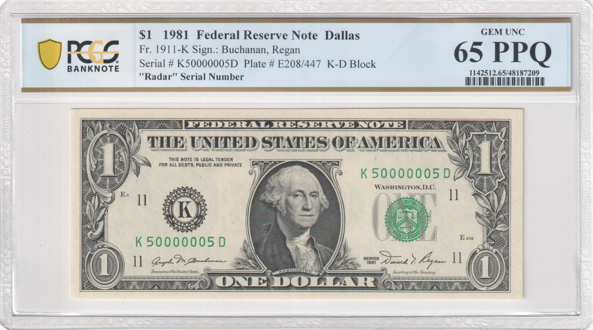 PCGS Certificate Verification Banknote Details for Cert #48187209