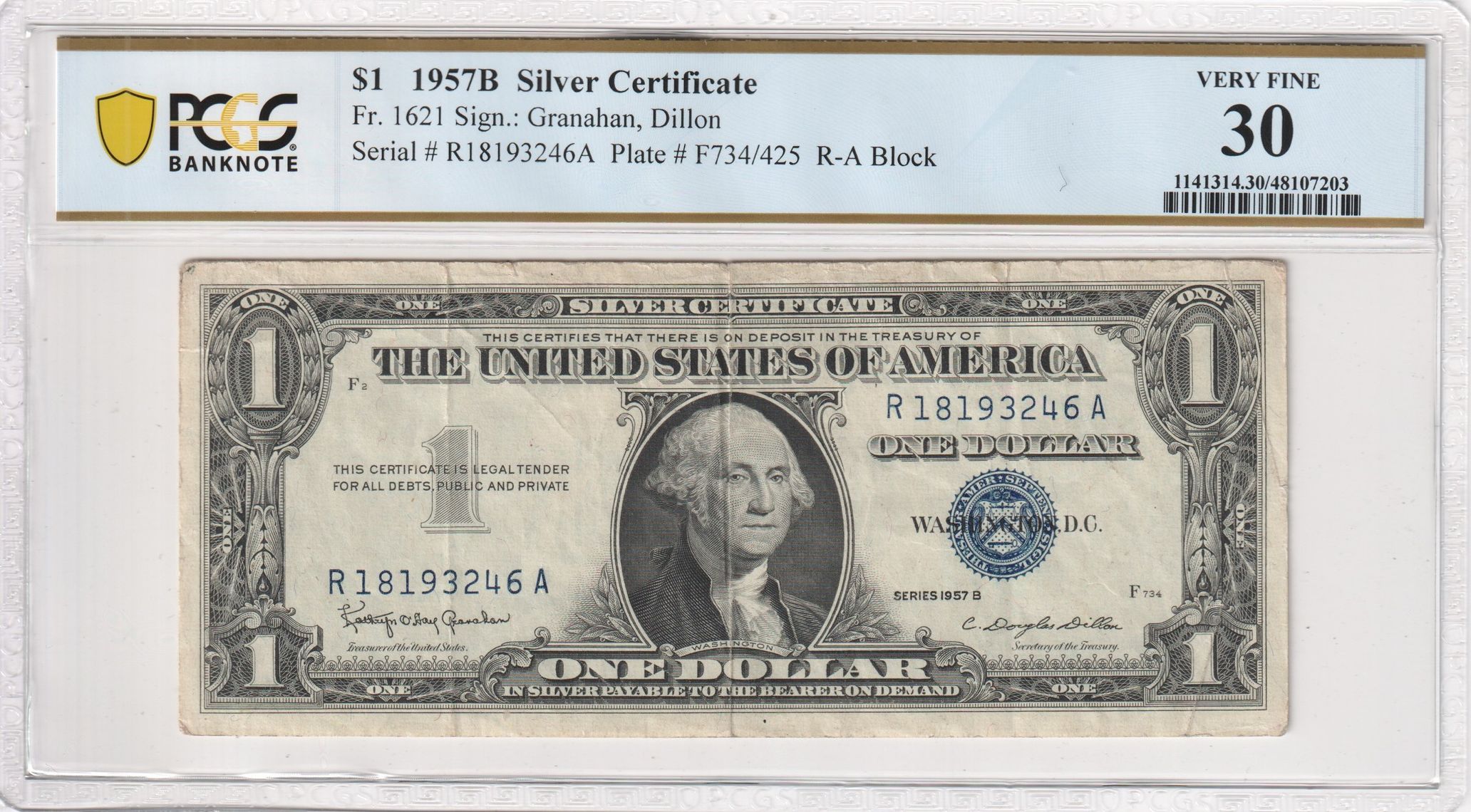 PCGS Certificate Verification Banknote Details for Cert #48107203