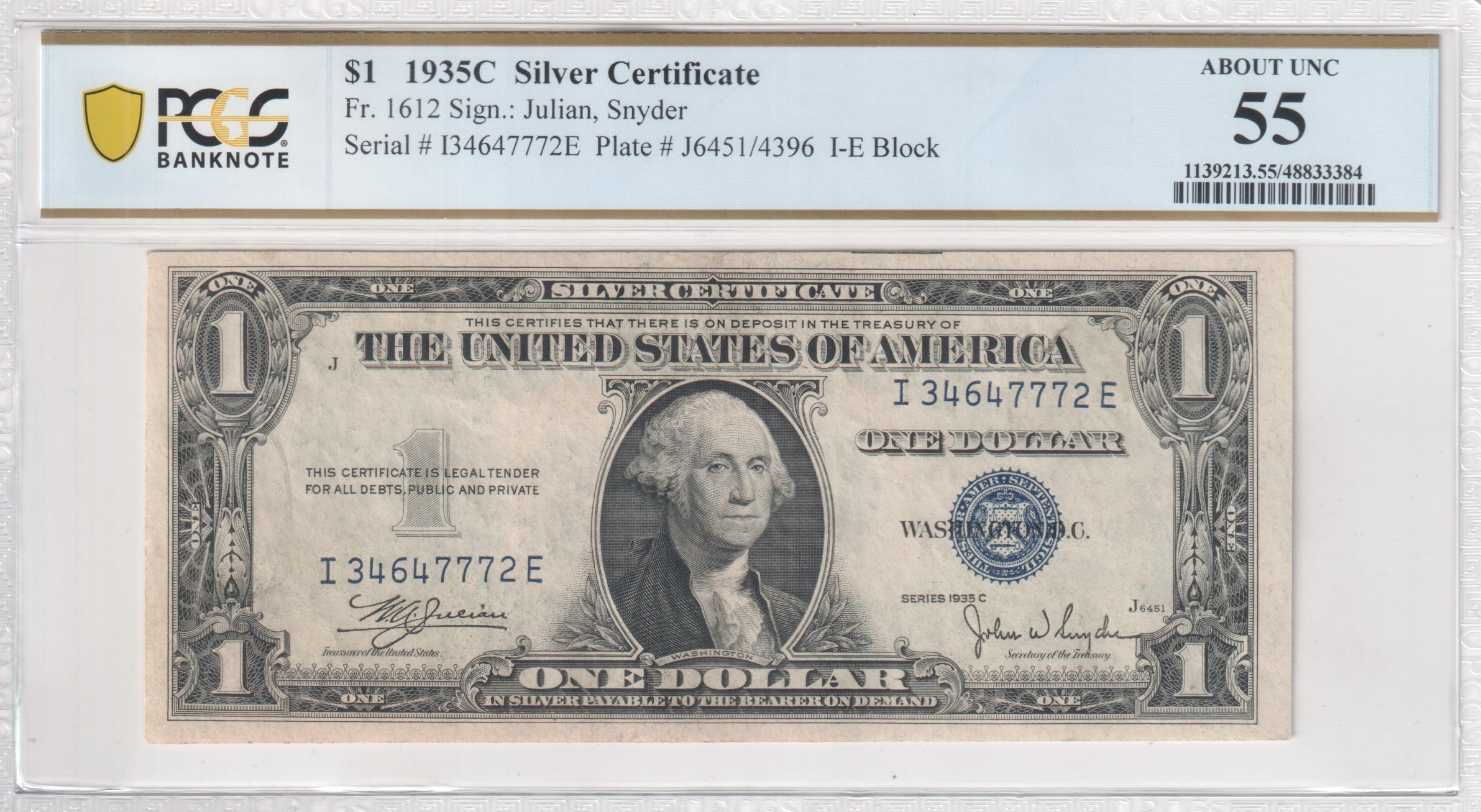 PCGS Certificate Verification Banknote Details for Cert #48833384
