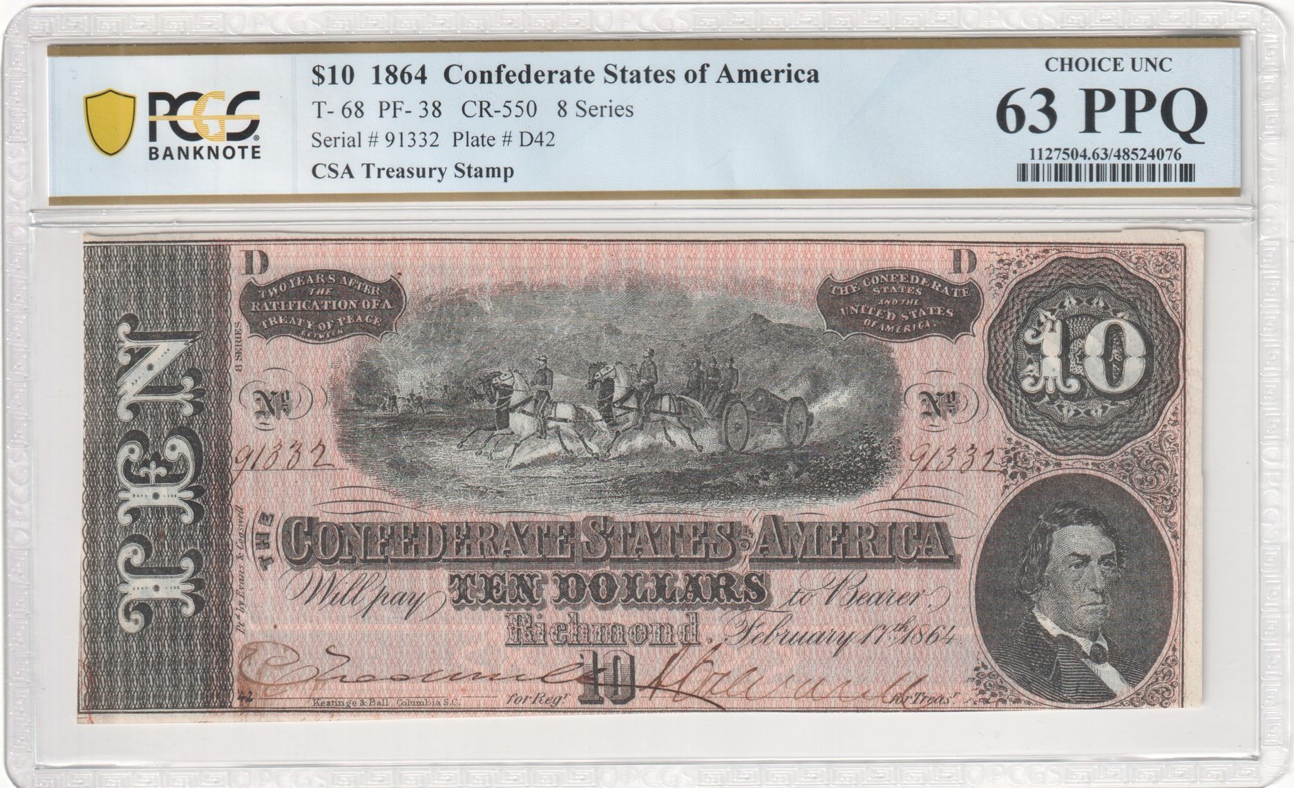 PCGS Certificate Verification Banknote Details for Cert #48524076