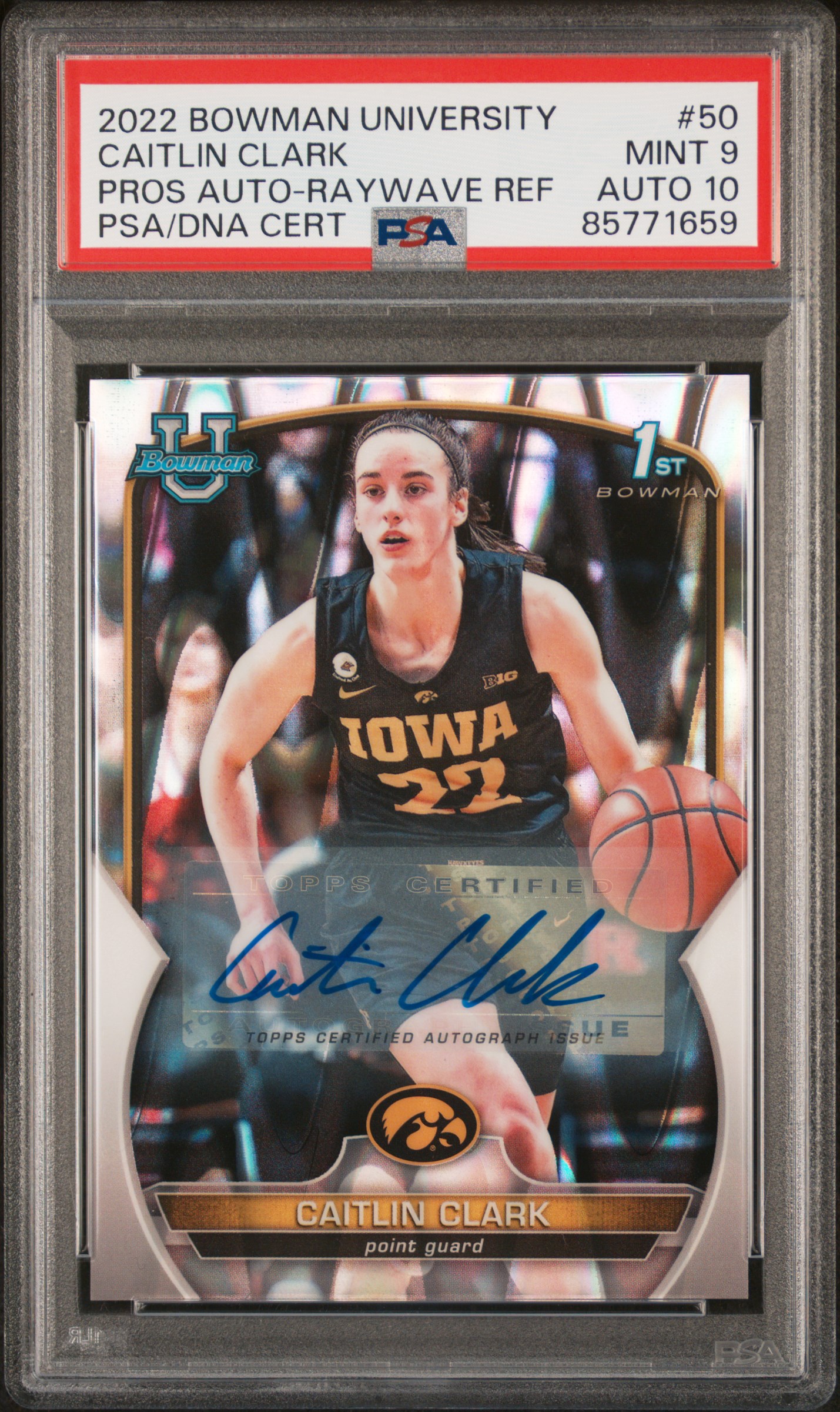 Caitlin Clark 2022 Bowman Chrome University #50 Prospect Autographs ...