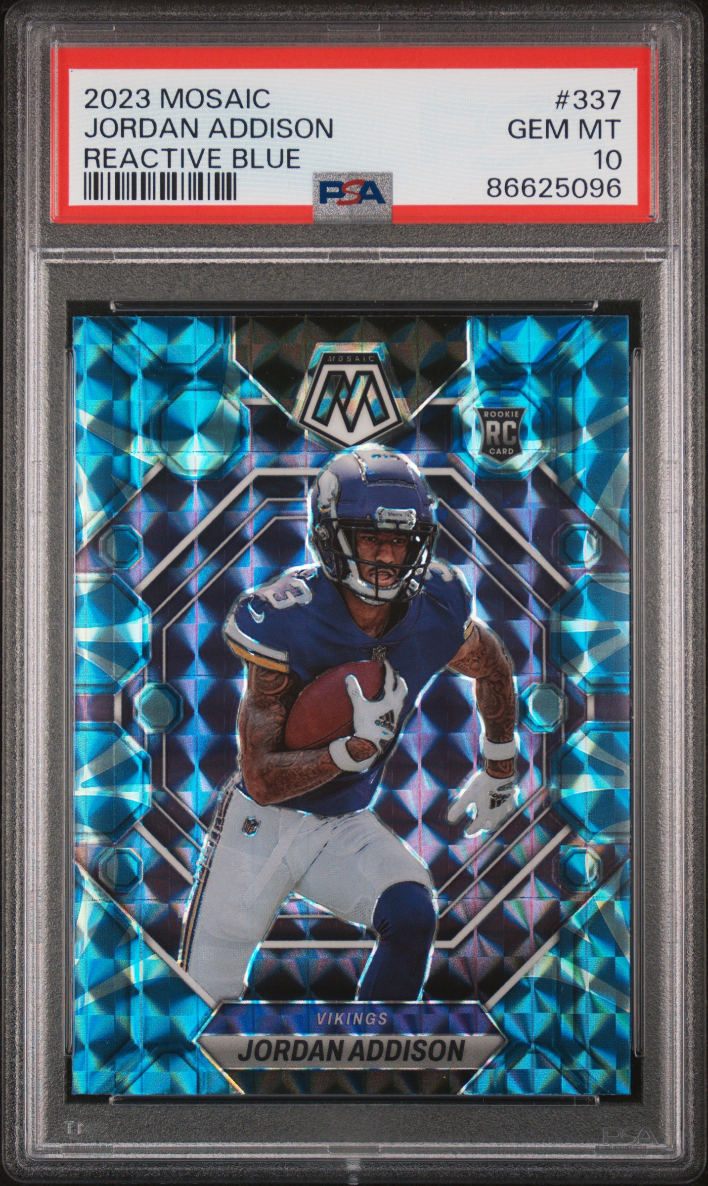 Jordan Addison 2023 Mosaic #337 Reactive Blue PSA 10 Price Guide ...