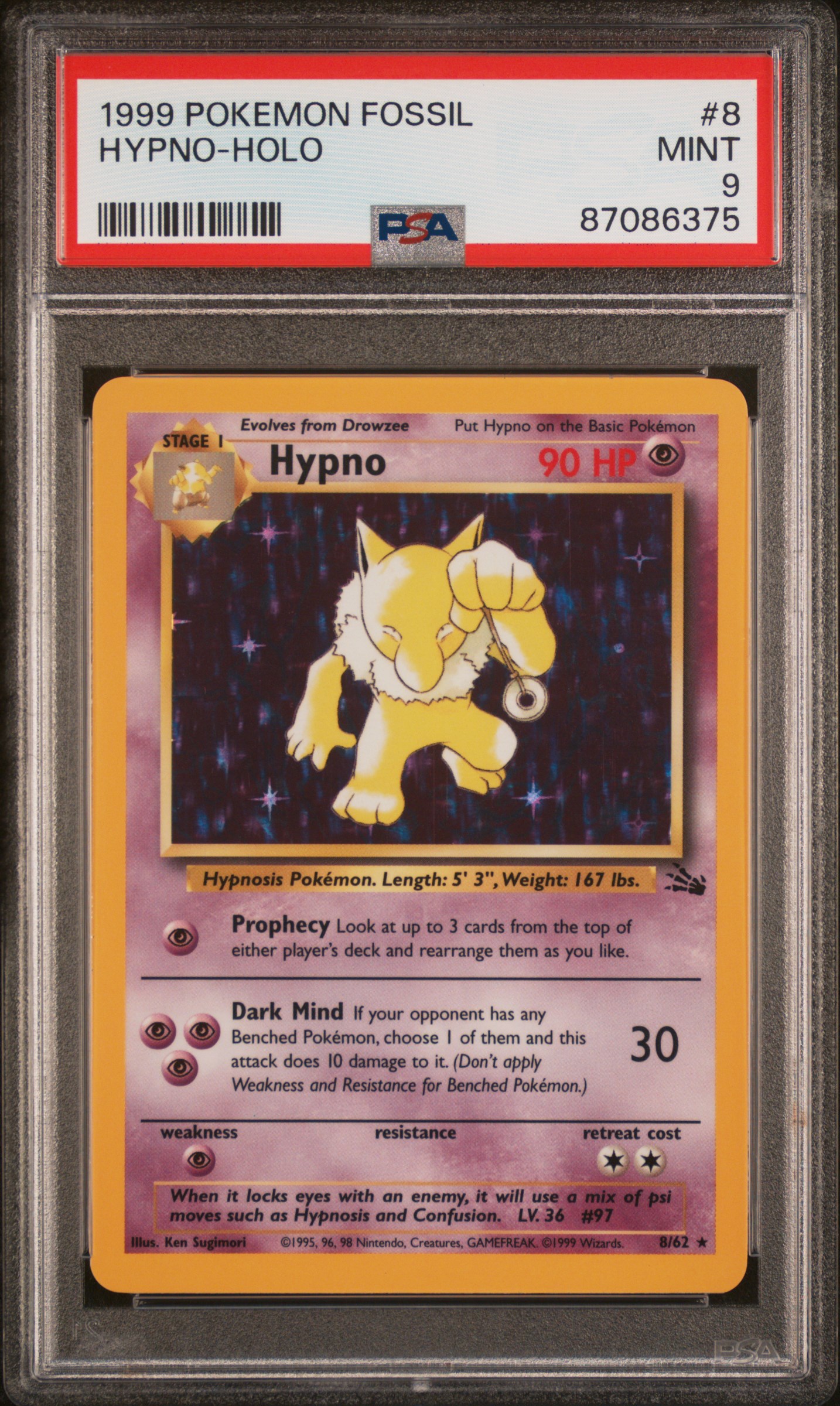 Hypno 1999 Fossil #08/62 Unlimited Holo Price Guide - Sports Card Investor