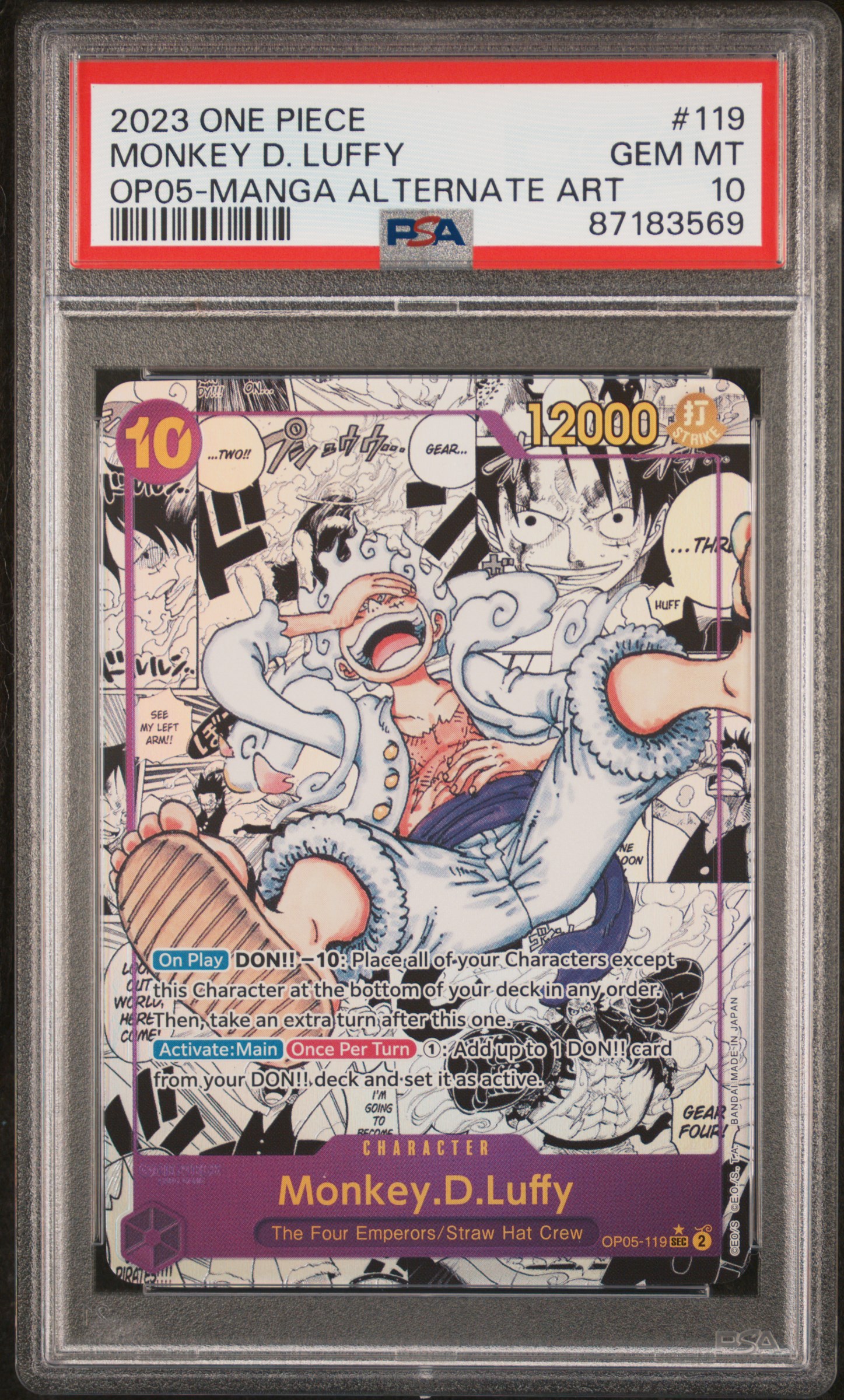 2023 MONKEY D. LUFFY ONE PIECE OP05-AWAKENING OF THE NEW ERA MANGA ...