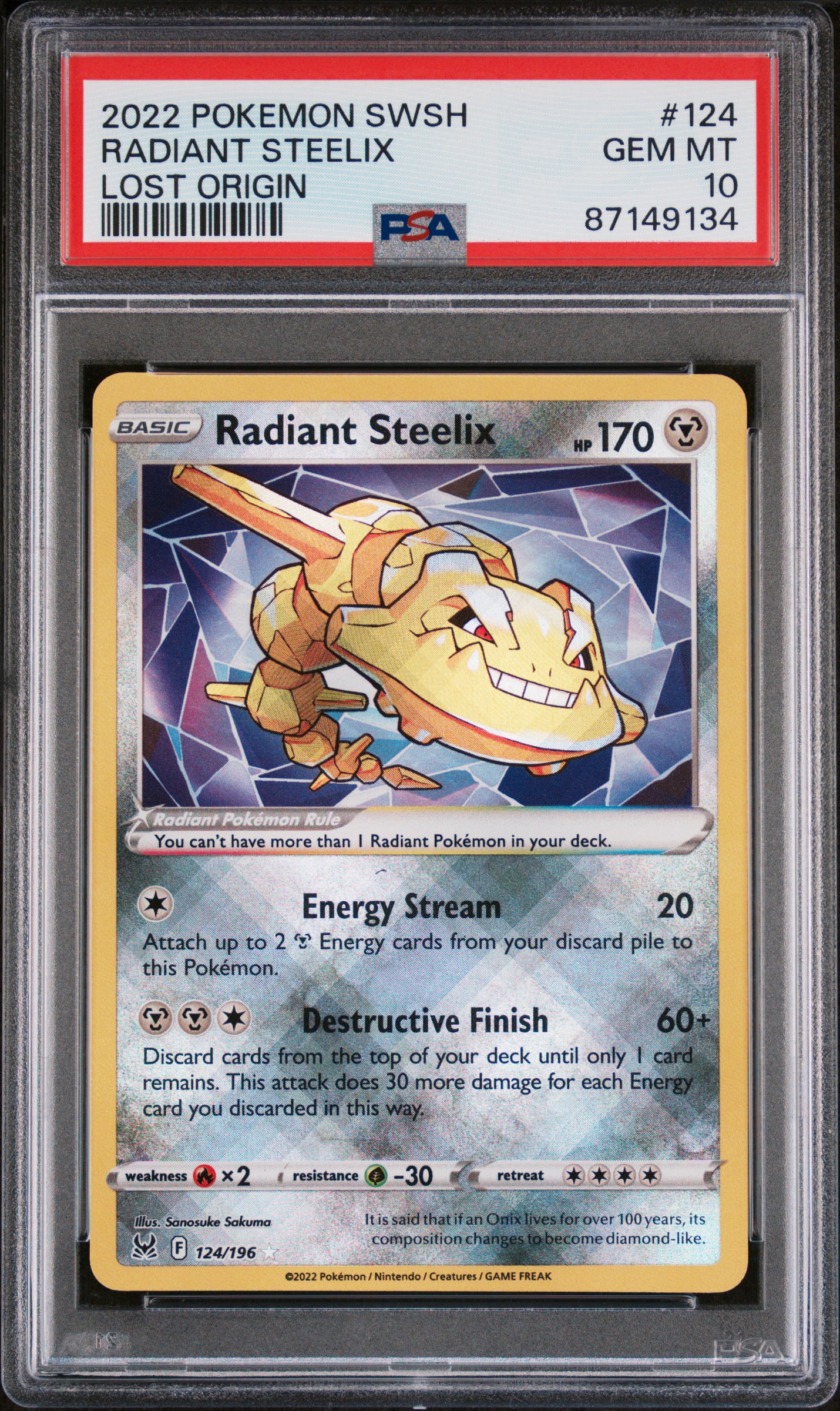 Radiant Steelix 2022 Sword & Shield: Lost Origin #124/196 Holo Price ...