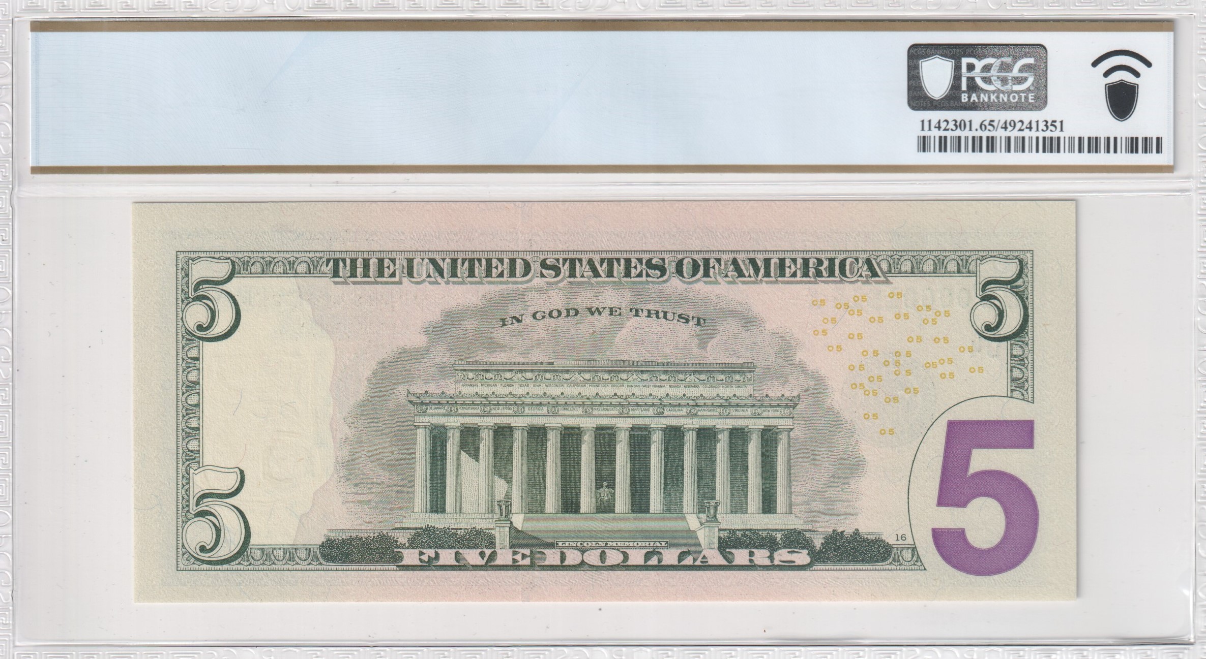 Fr. 1993-D 2006 $5 Type II New Design / Colorized Federal Reserve Note ...