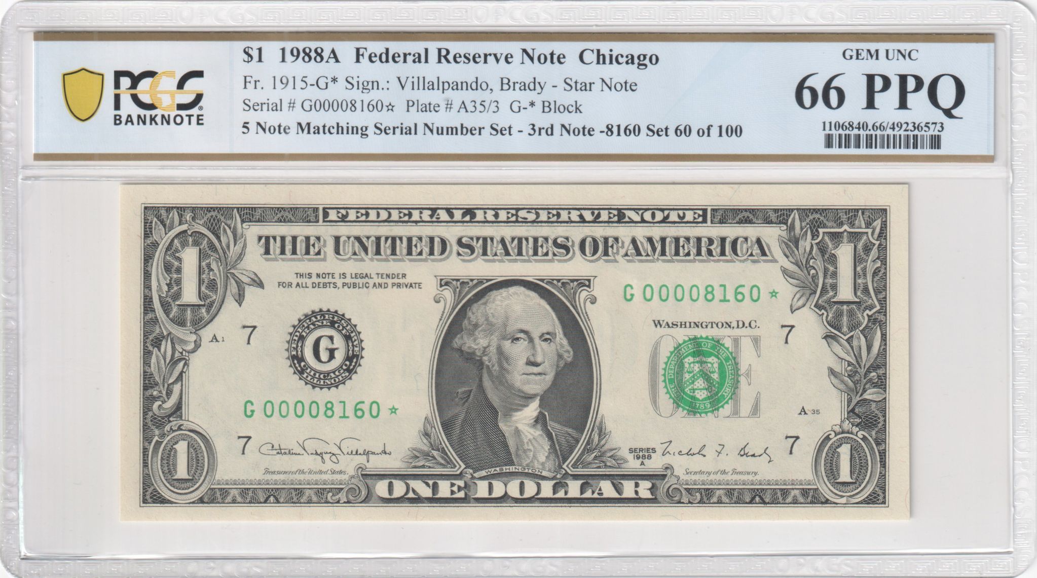 PCGS Certificate Verification Banknote Details for Cert #49236573
