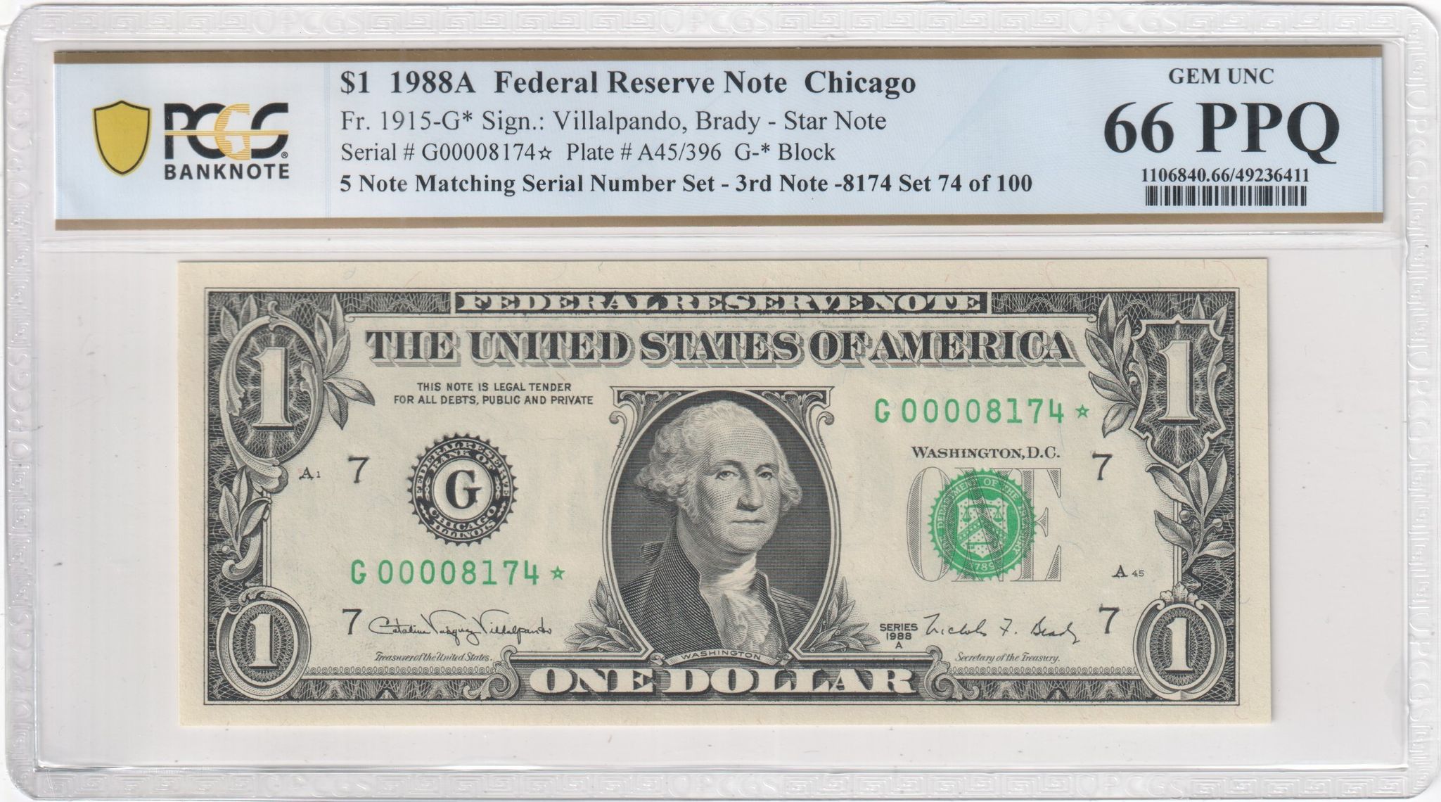 PCGS Certificate Verification Banknote Details for Cert #49236411