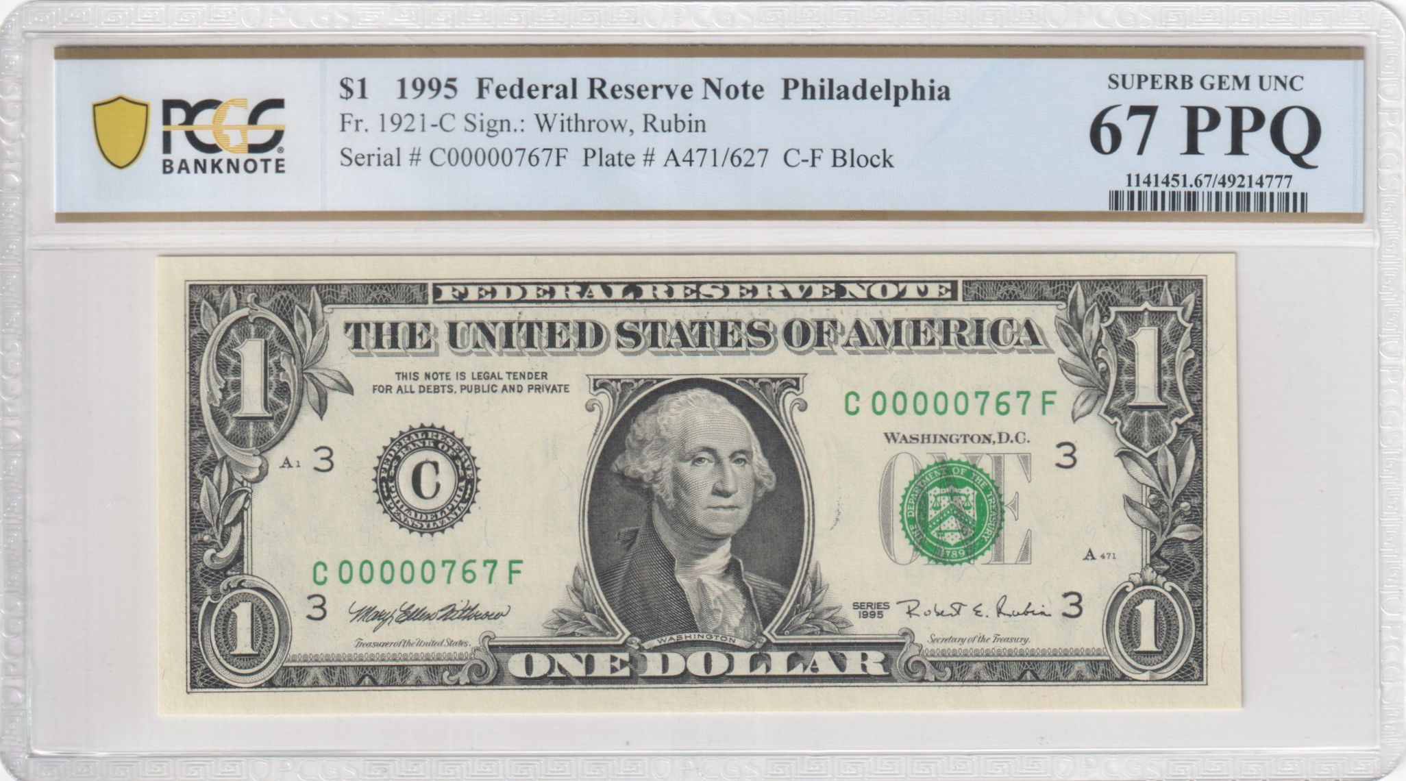 PCGS Certificate Verification Banknote Details for Cert #49214777