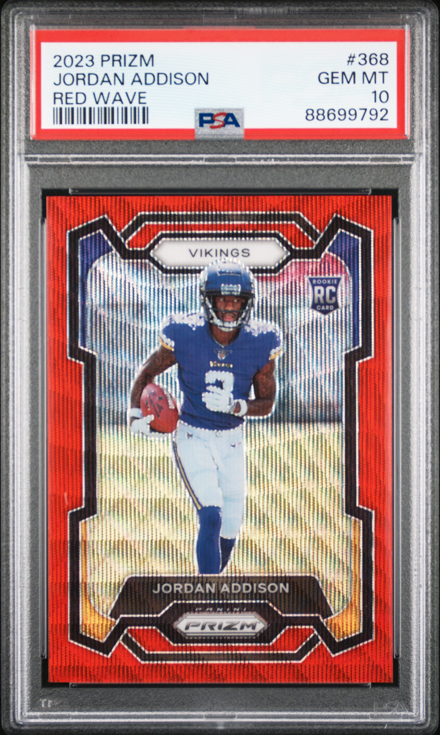 Jordan Addison 2023 Prizm #368 Red Wave /149 Price Guide - Sports Card ...