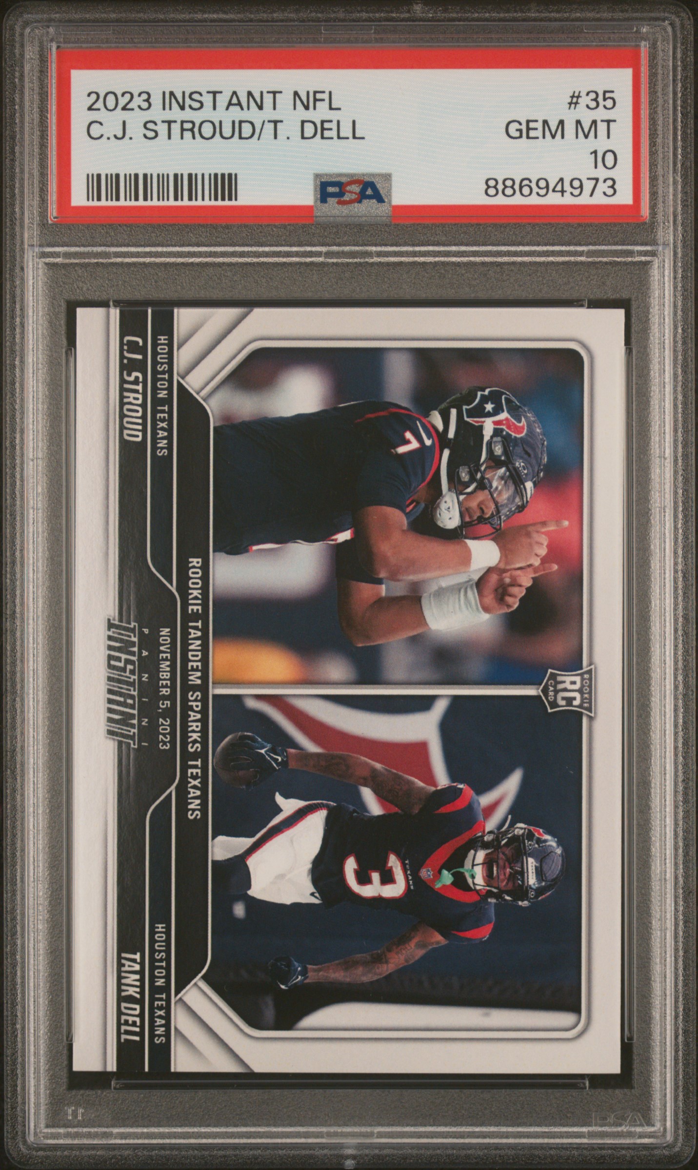 CJ Stroud 2023 Panini Instant #35 Base (w/T. Dell - Print Run: 494 ...