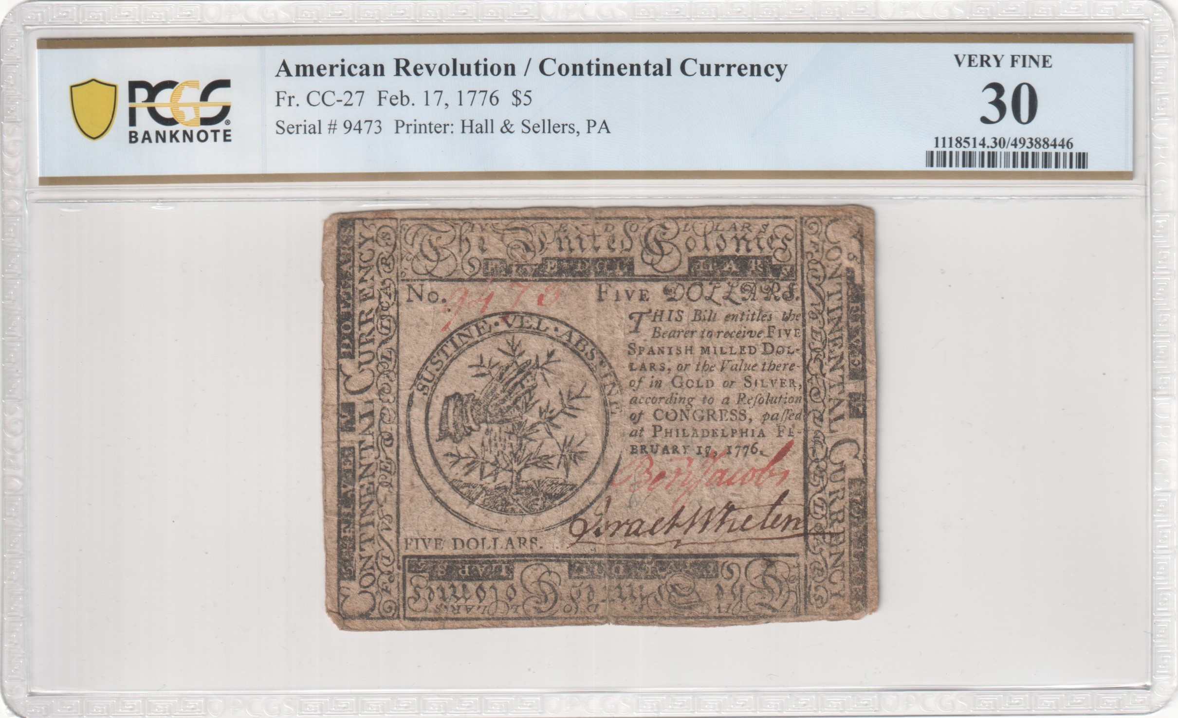 PCGS Certificate Verification Banknote Details for Cert #49388446