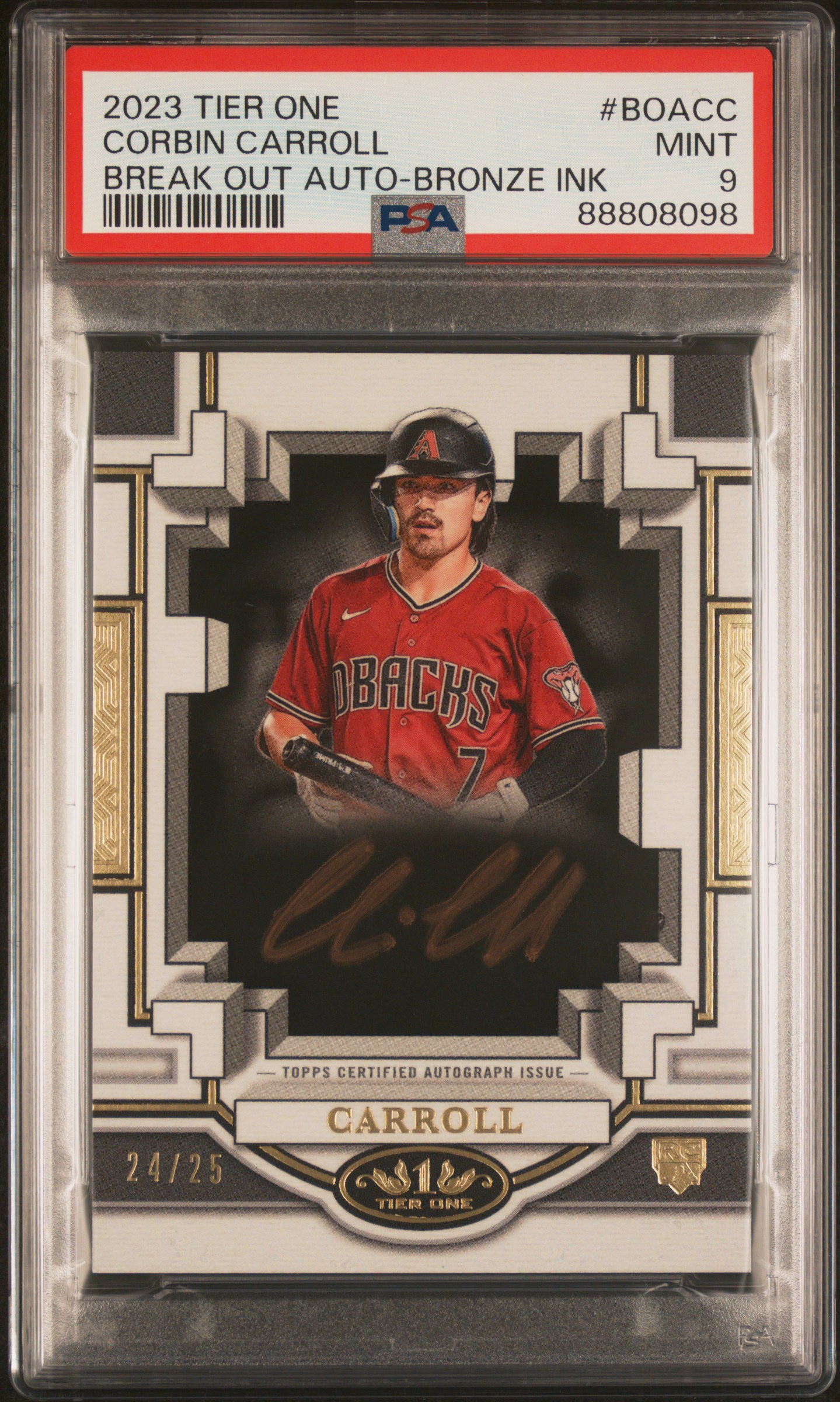 2023 CORBIN CARROLL TOPPS TIER ONE BREAK OUT AUTOGRAPHS BREAK OUT AUTO ...