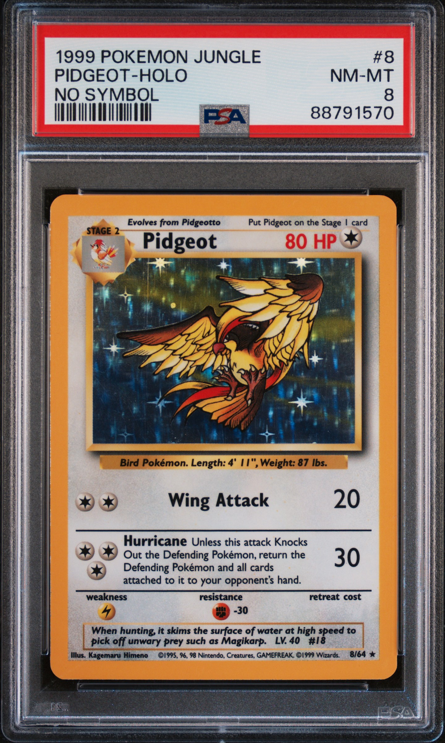 Pidgeot 1999 Jungle #08/64 Unlimited Holo (No Symbol) Price Guide ...