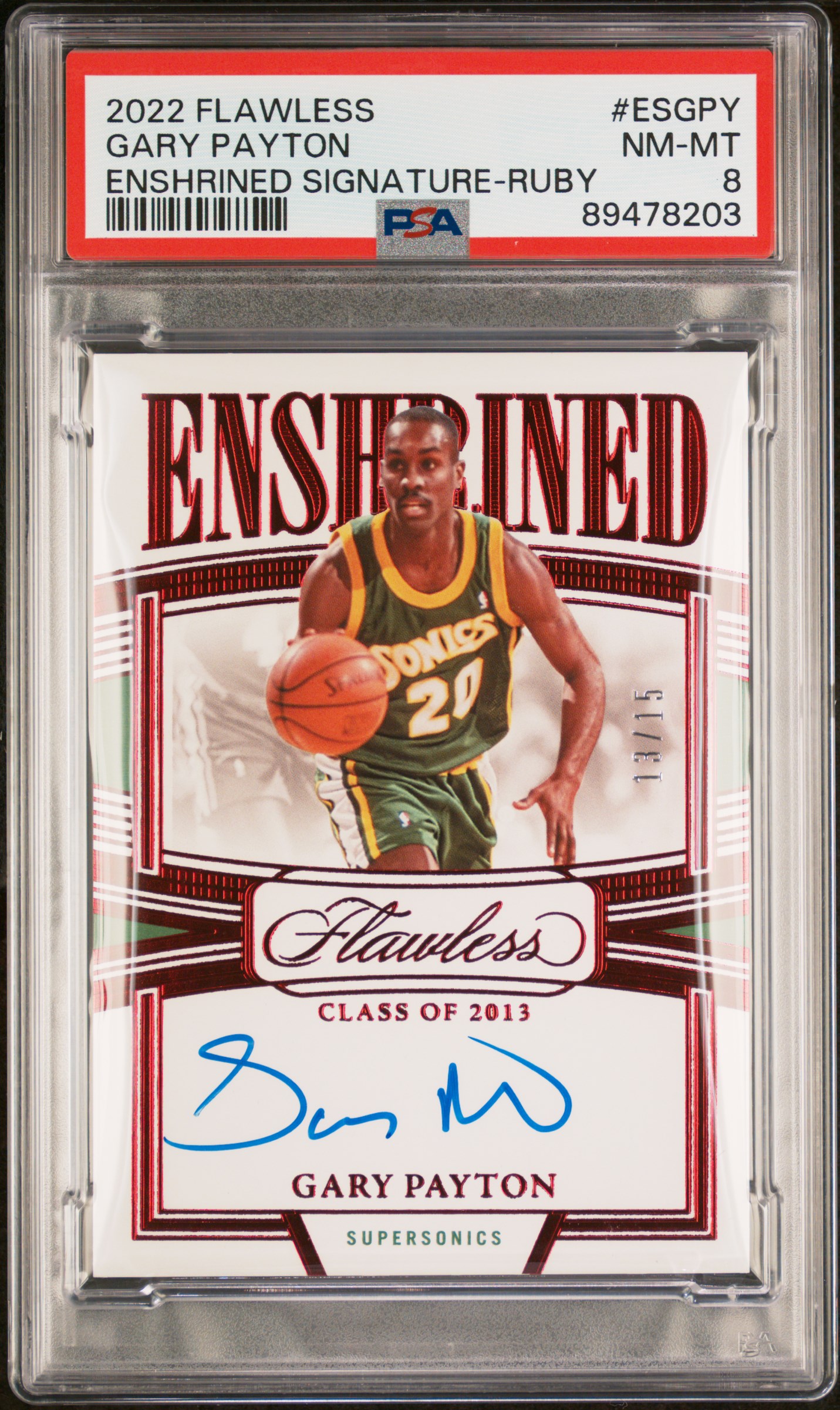 2022 GARY PAYTON PANINI FLAWLESS ENSHRINED SIGNATURES ENSHRINED ...