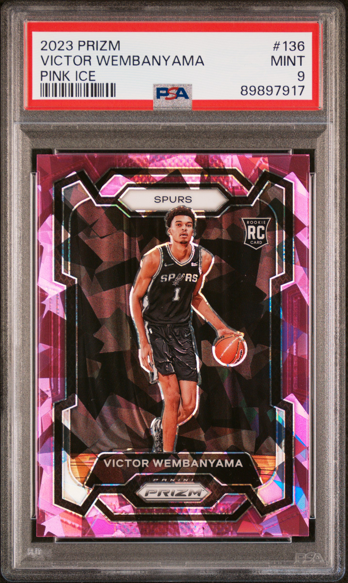2023 VICTOR WEMBANYAMA PANINI PRIZM PINK ICE PSA 9 | Veriswap