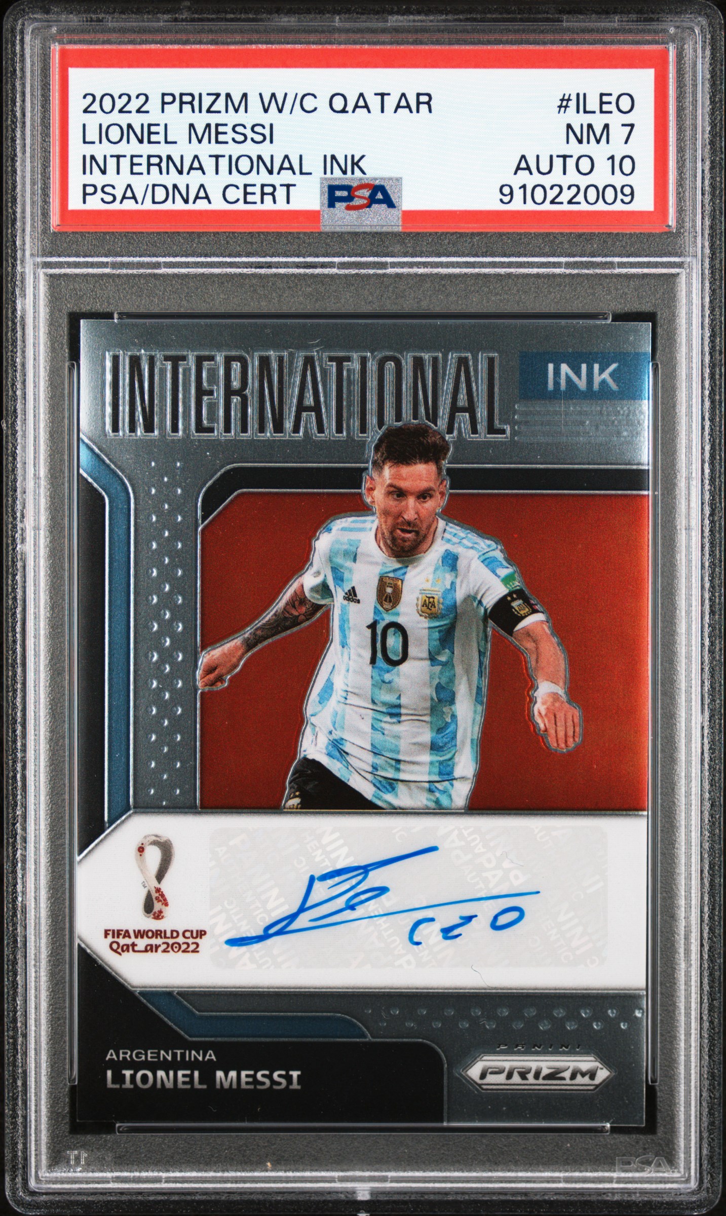 2022 LIONEL MESSI PANINI PRIZM WORLD CUP QATAR INTERNATIONAL INK ...