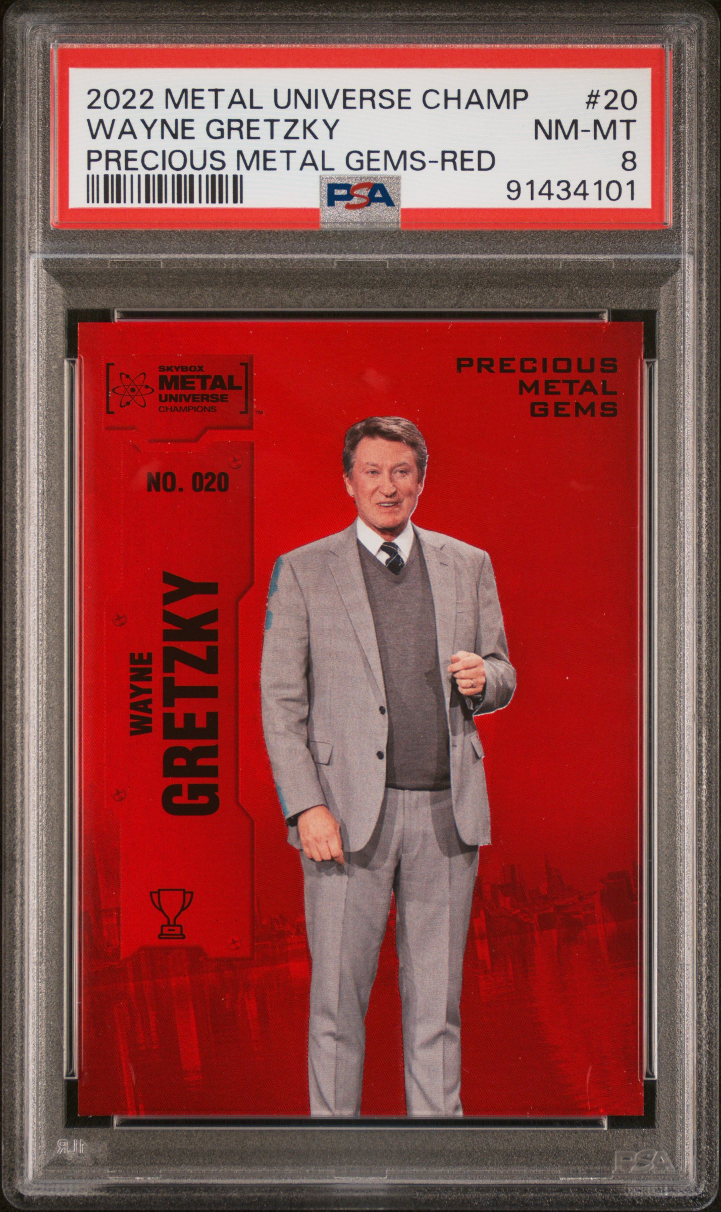 2022 WAYNE GRETZKY METAL UNIVERSE PRECIOUS METAL GEMS-RED PSA 8 | Veriswap