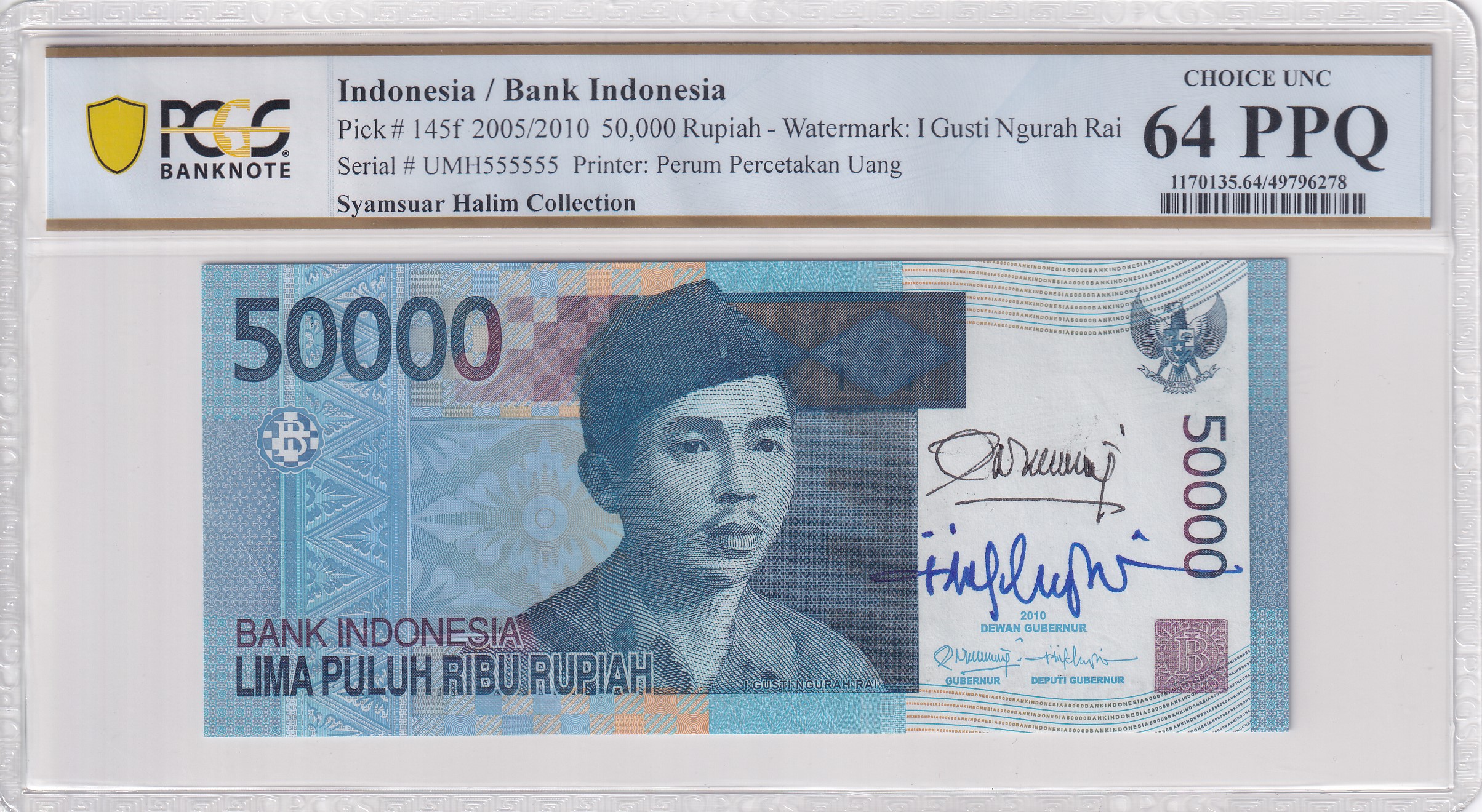 PCGS Certificate Verification Banknote Details for Cert #49796278