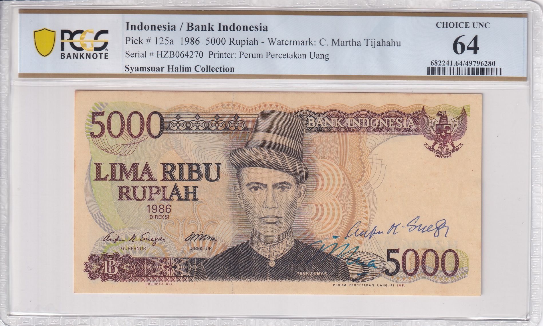 PCGS Certificate Verification Banknote Details for Cert #49796280