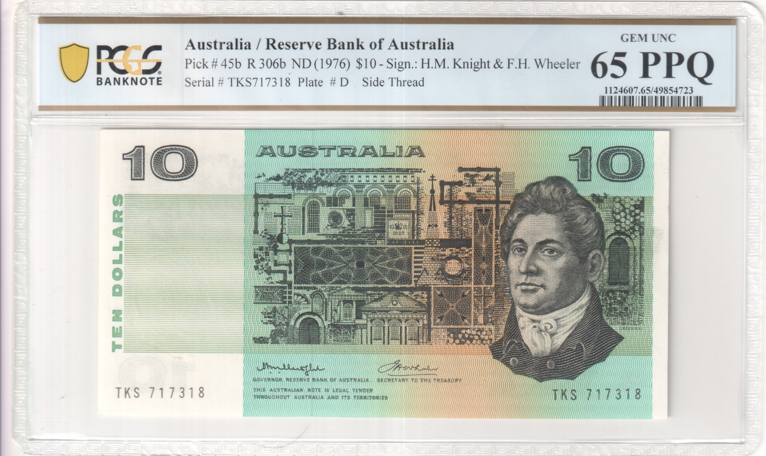 PCGS Certificate Verification Banknote Details for Cert #49854723