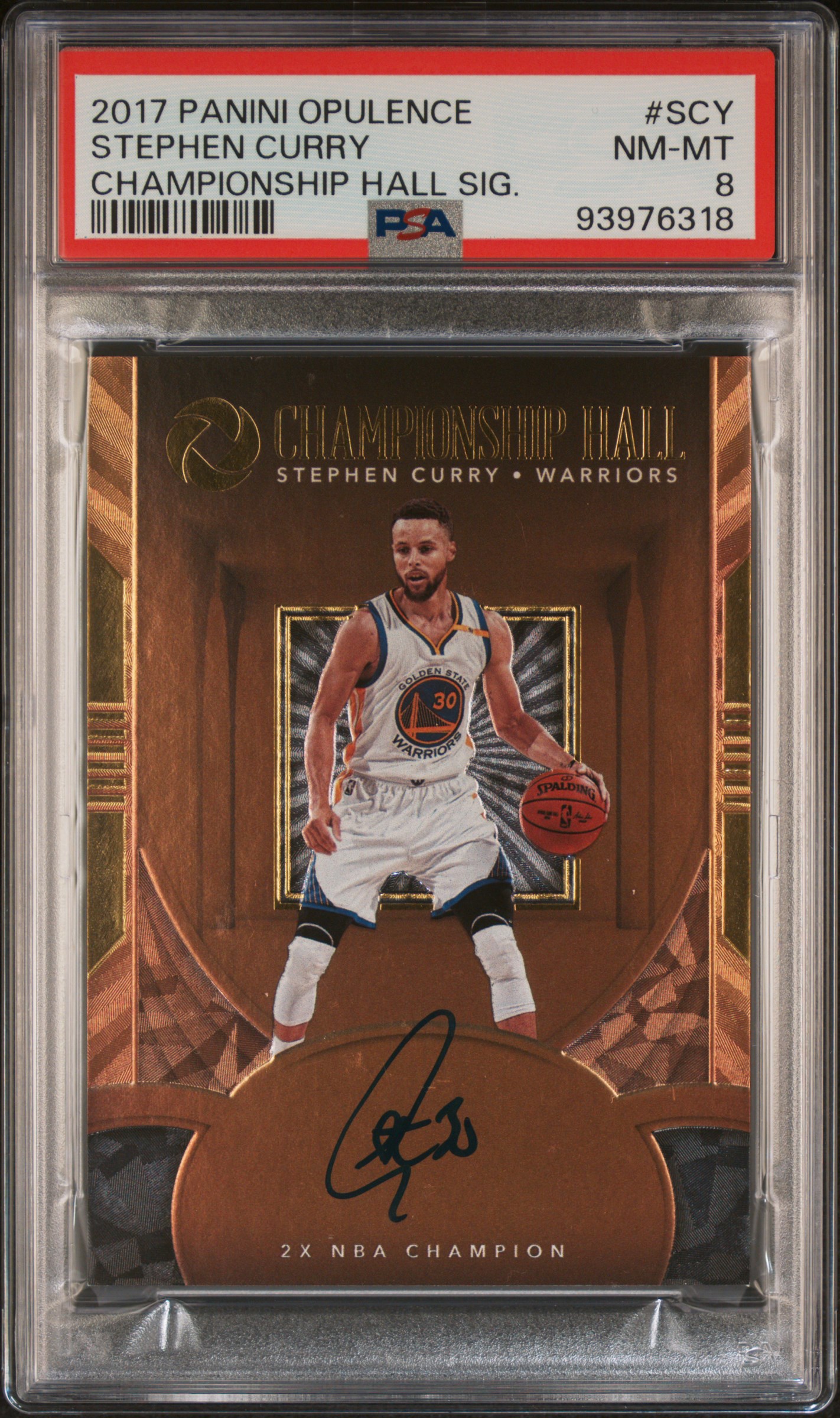 2017 STEPHEN CURRY PANINI OPULENCE CHAMPIONSHIP HALL SIGNATURES ...