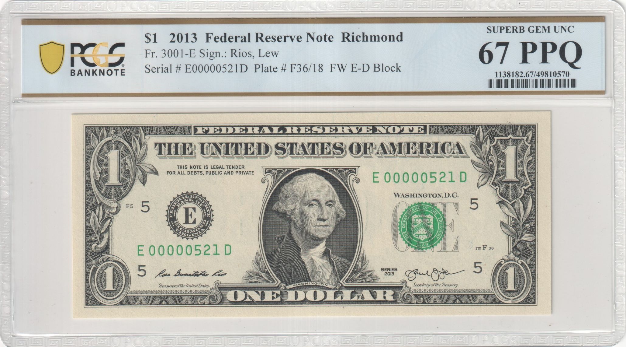 PCGS Certificate Verification Banknote Details for Cert #49810570