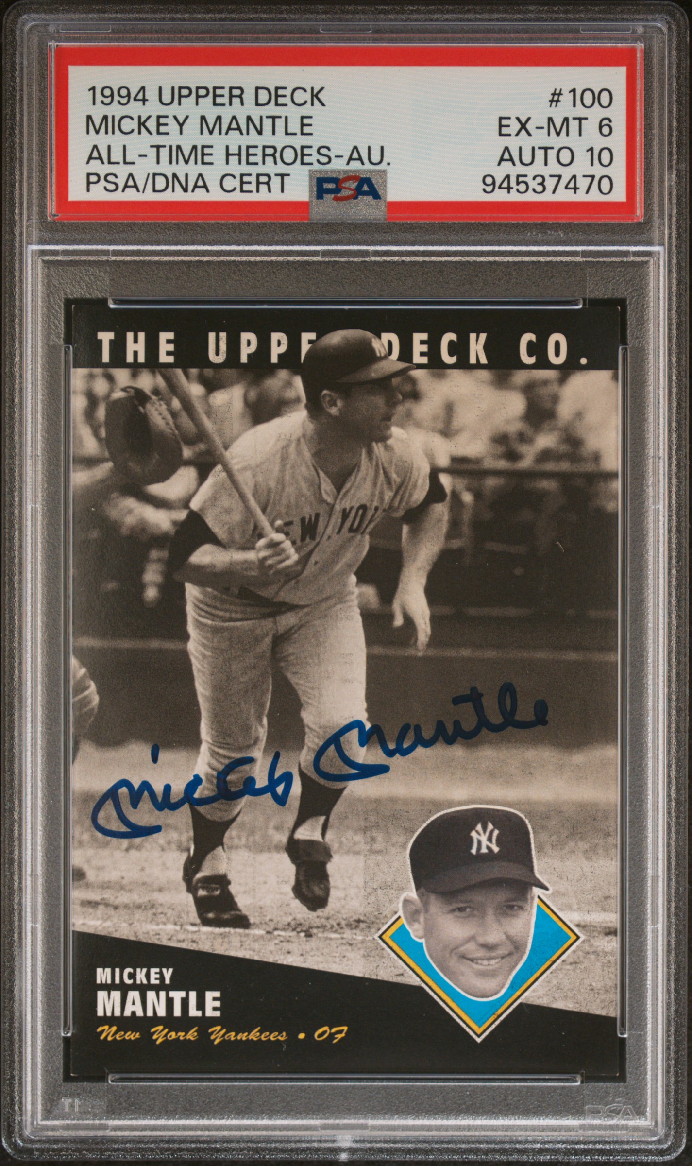 1994 MICKEY MANTLE UPPER DECK ALL-TIME HEROES ALL-TIME HEROES-AU ...