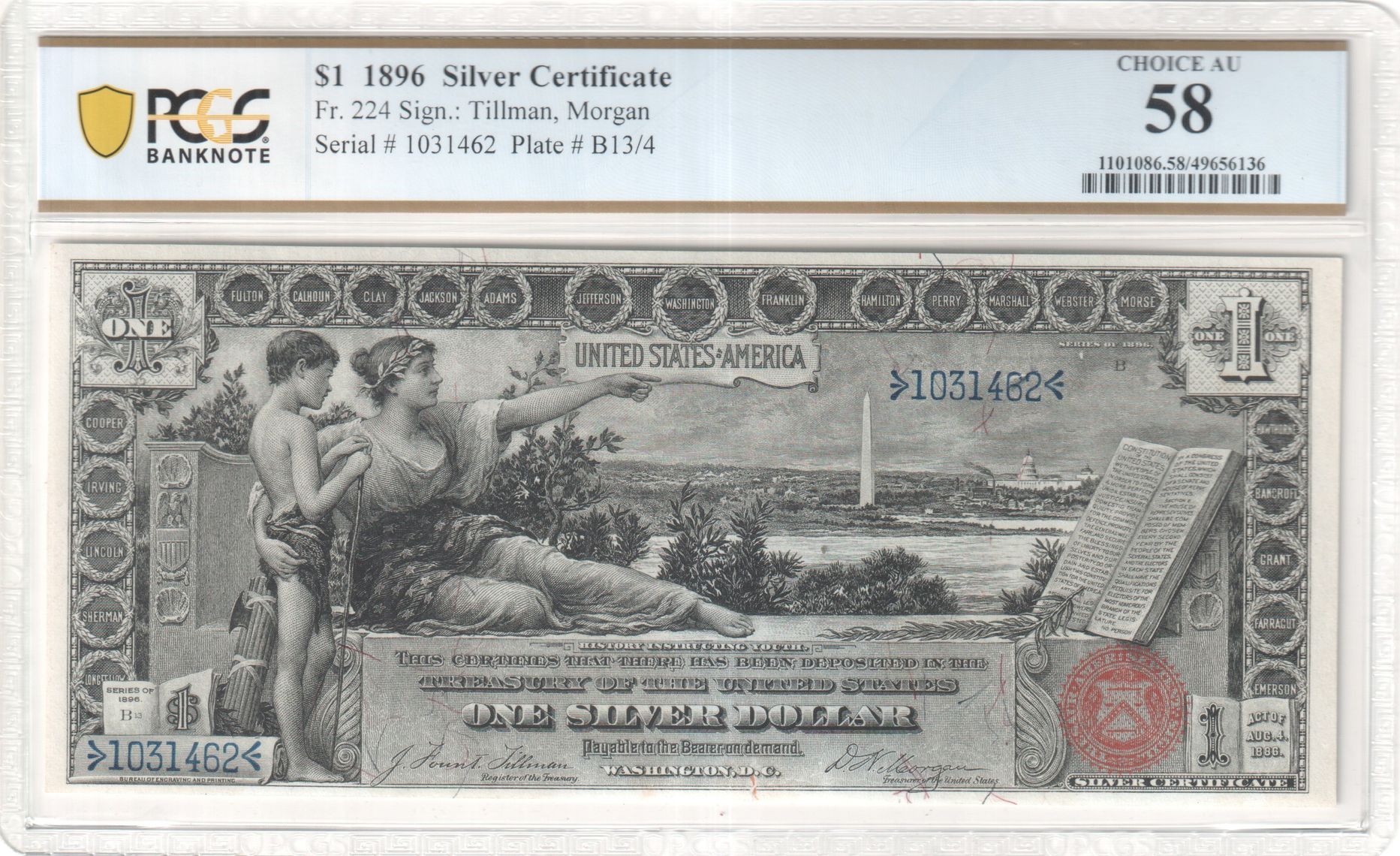 PCGS Certificate Verification Banknote Details for Cert #49656136