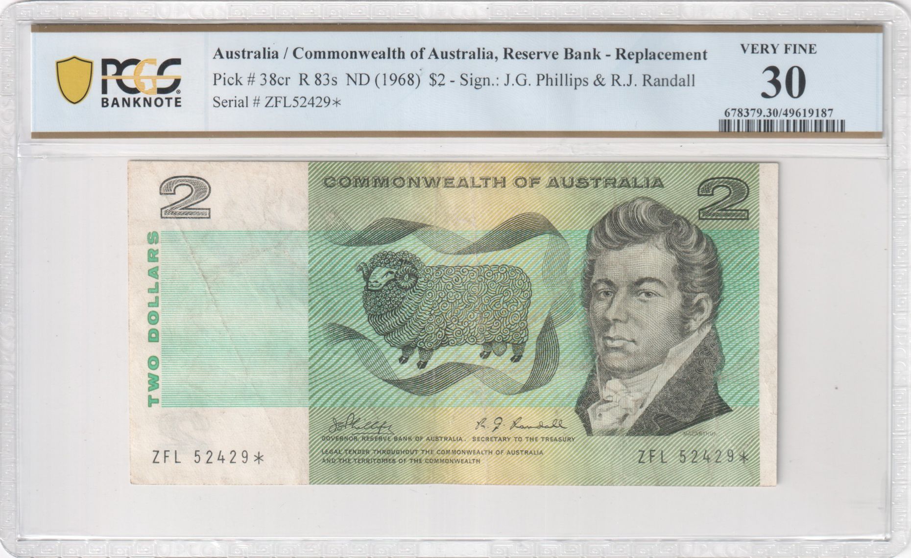 PCGS Certificate Verification Banknote Details for Cert #49619187