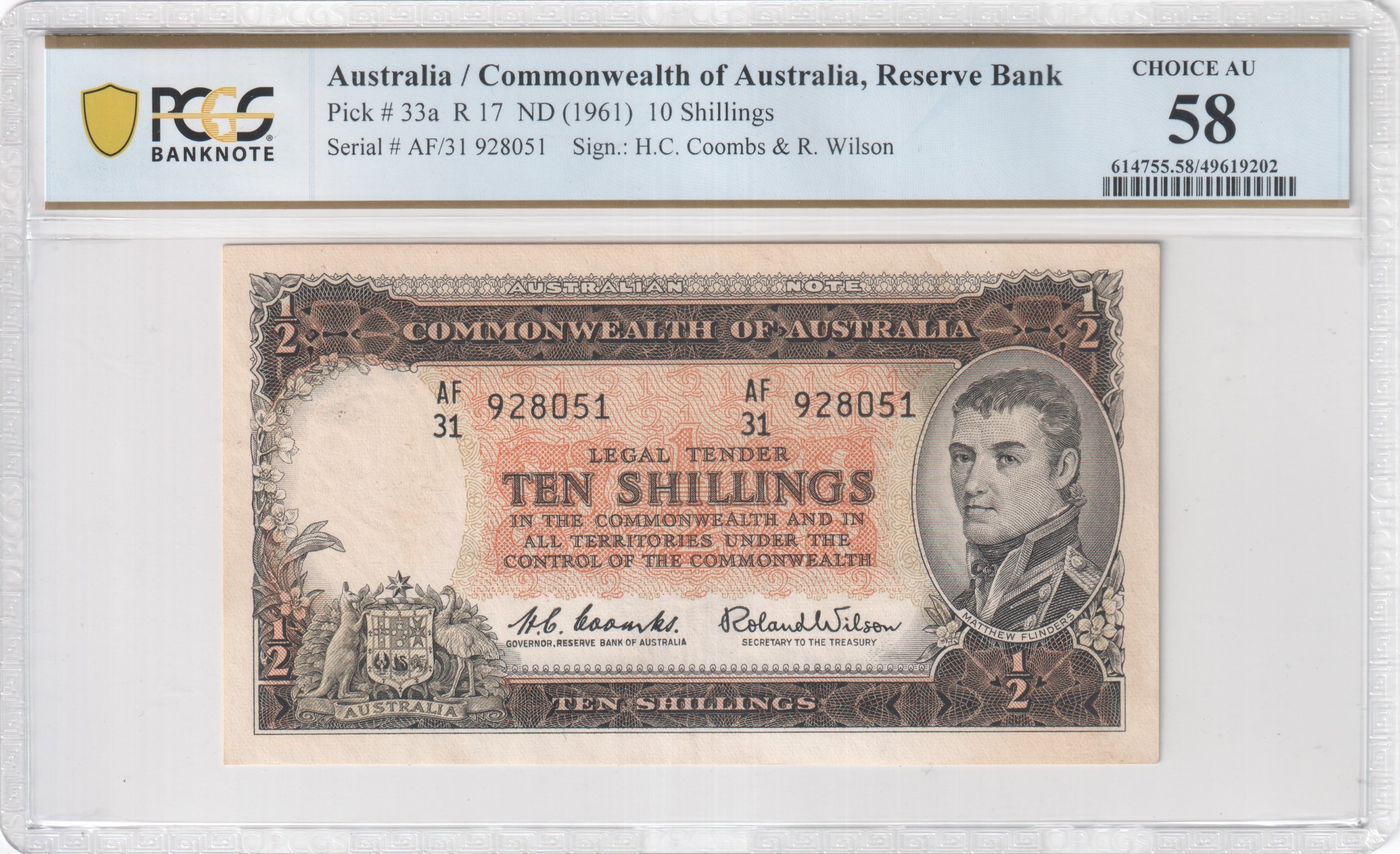 PCGS Certificate Verification Banknote Details for Cert #49619202