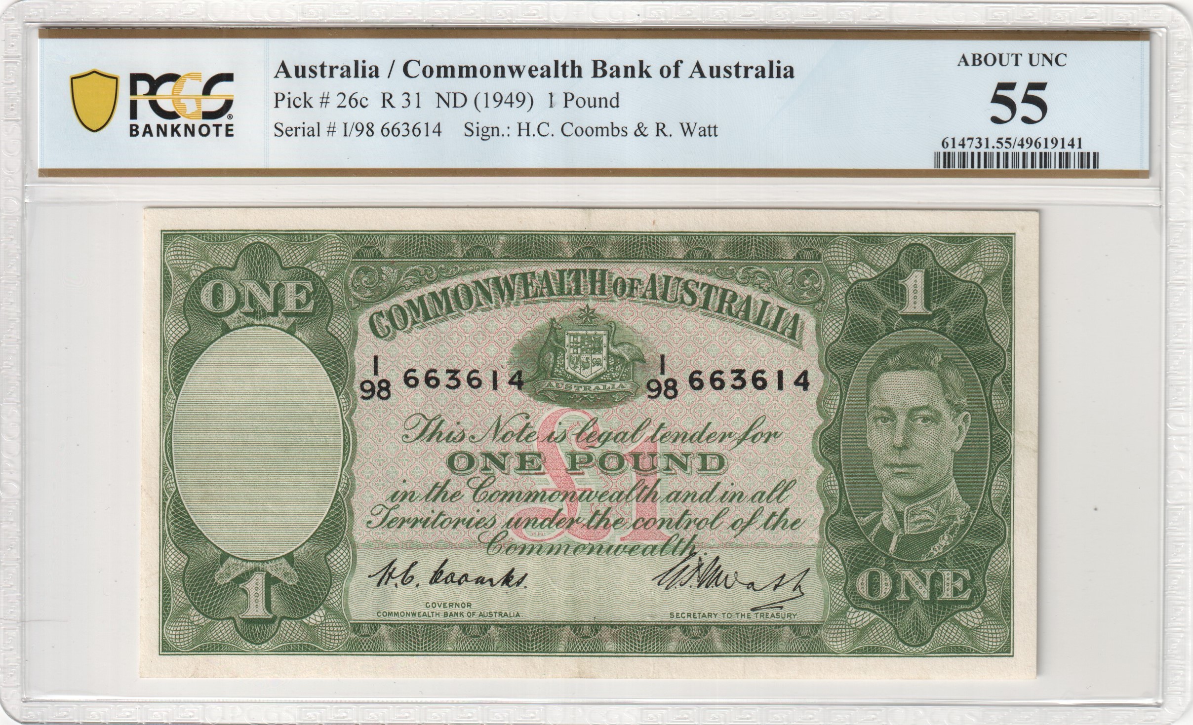 PCGS Certificate Verification Banknote Details for Cert #49619141