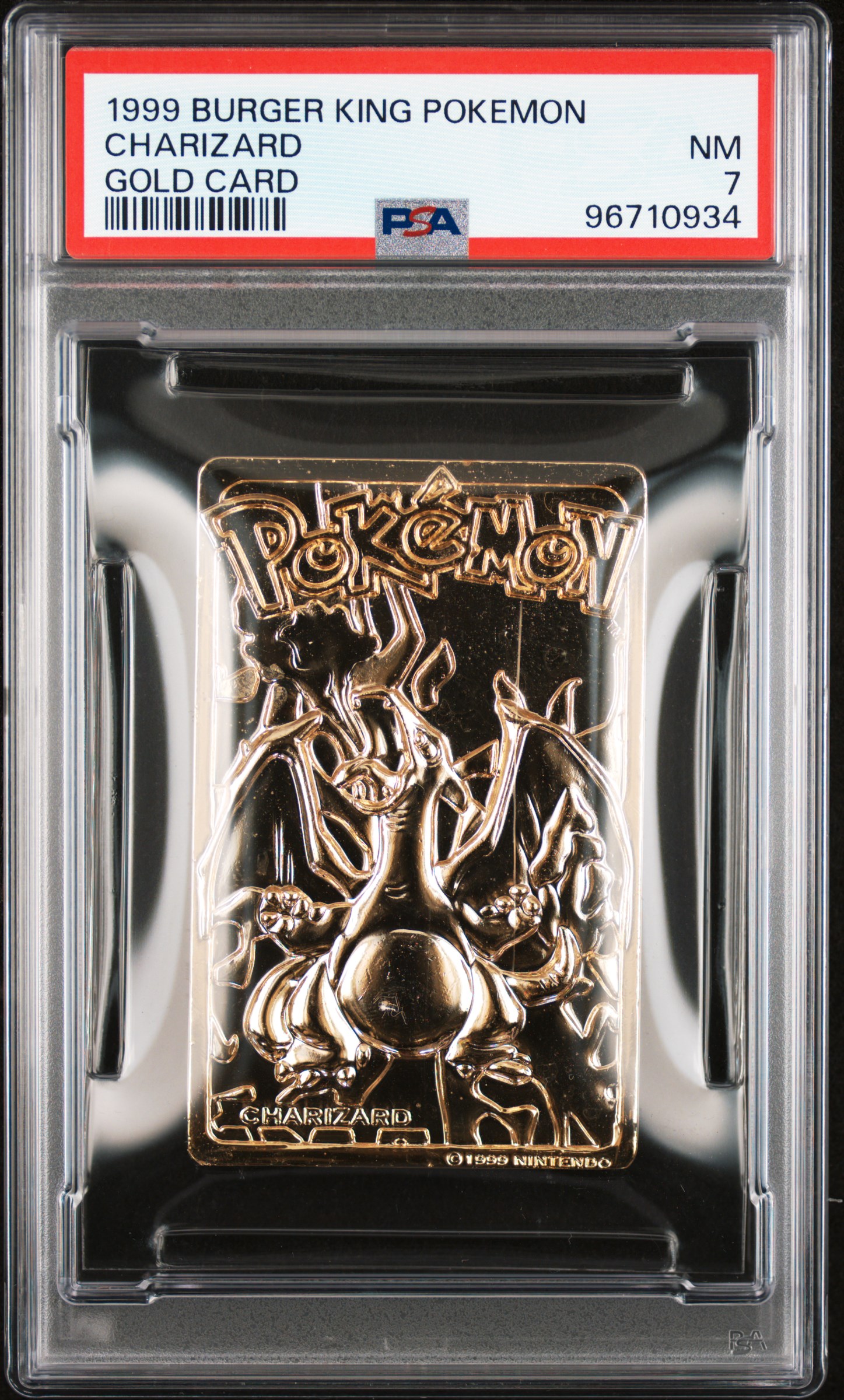 1999 CHARIZARD BURGER KING POKEMON GOLD CARDS PSA 7 | Veriswap