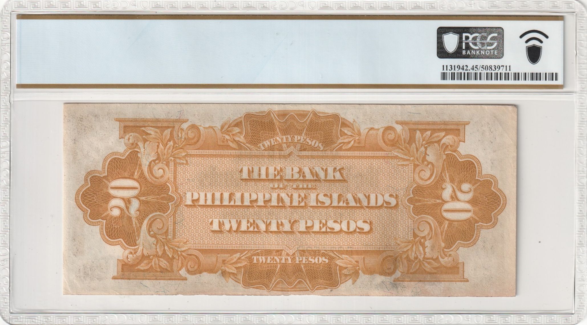 Pick # 18a 1928 20 Pesos Bank of the Philippine Islands USBEP (w/o ...