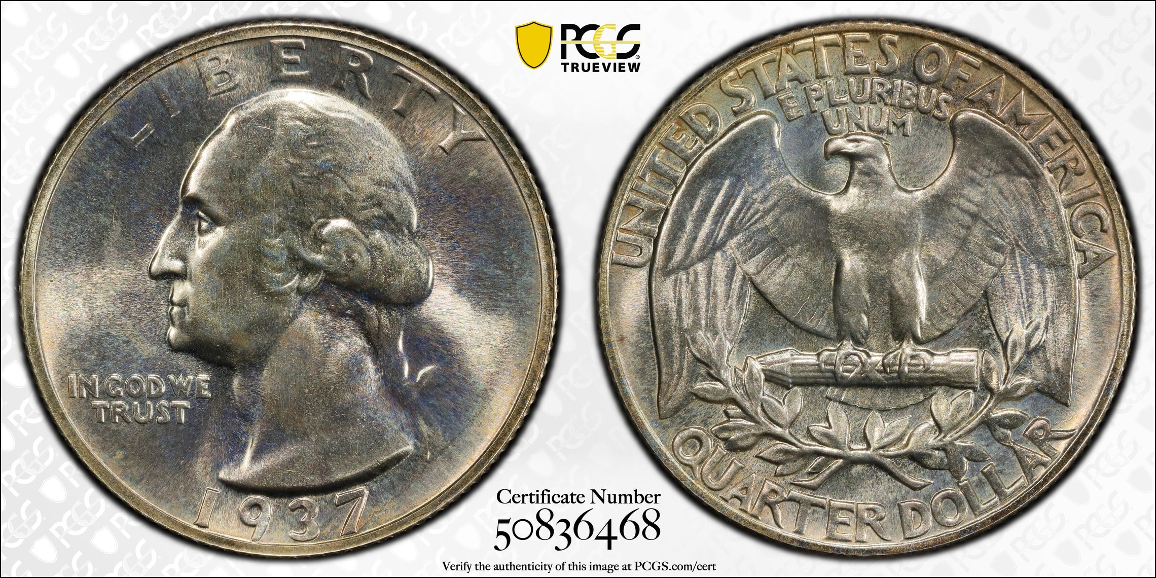 PCGS Certificate Verification Coin Details for Cert #50836468